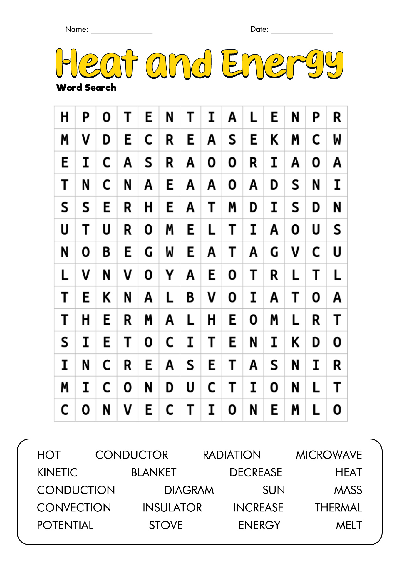 11 Best Images Of Science Heat Energy Worksheets With Answer Forms Of 11 Best Images Of Science Heat Energy Worksheets With Answer Forms Of