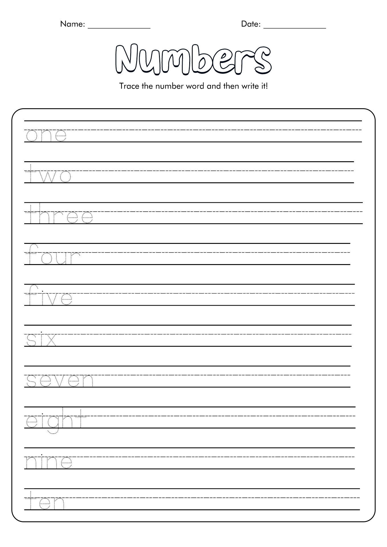 The Writing Words Worksheet Kindergarten