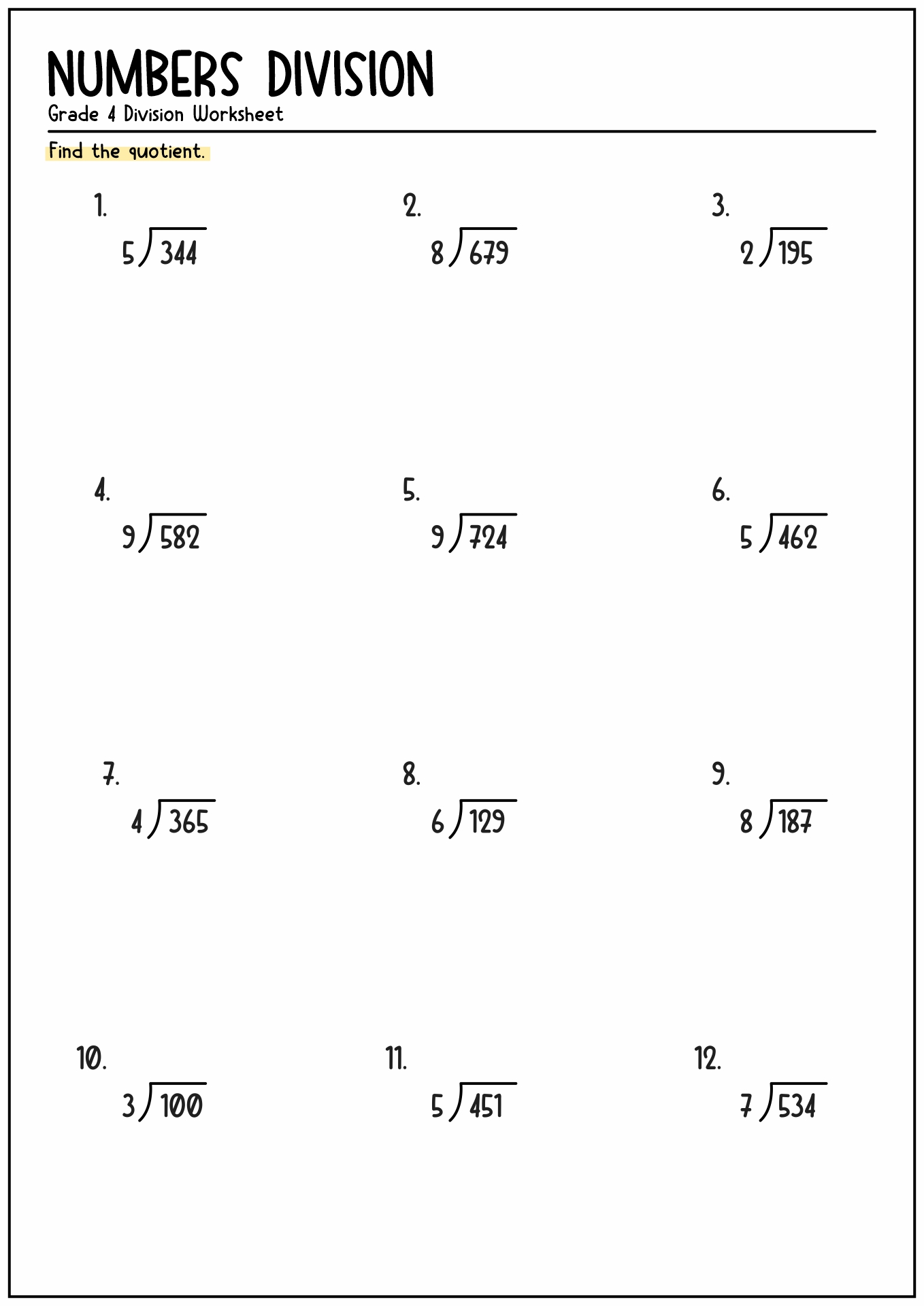 15 Best Images Of Free Division Worksheets For 5th Grade Long 