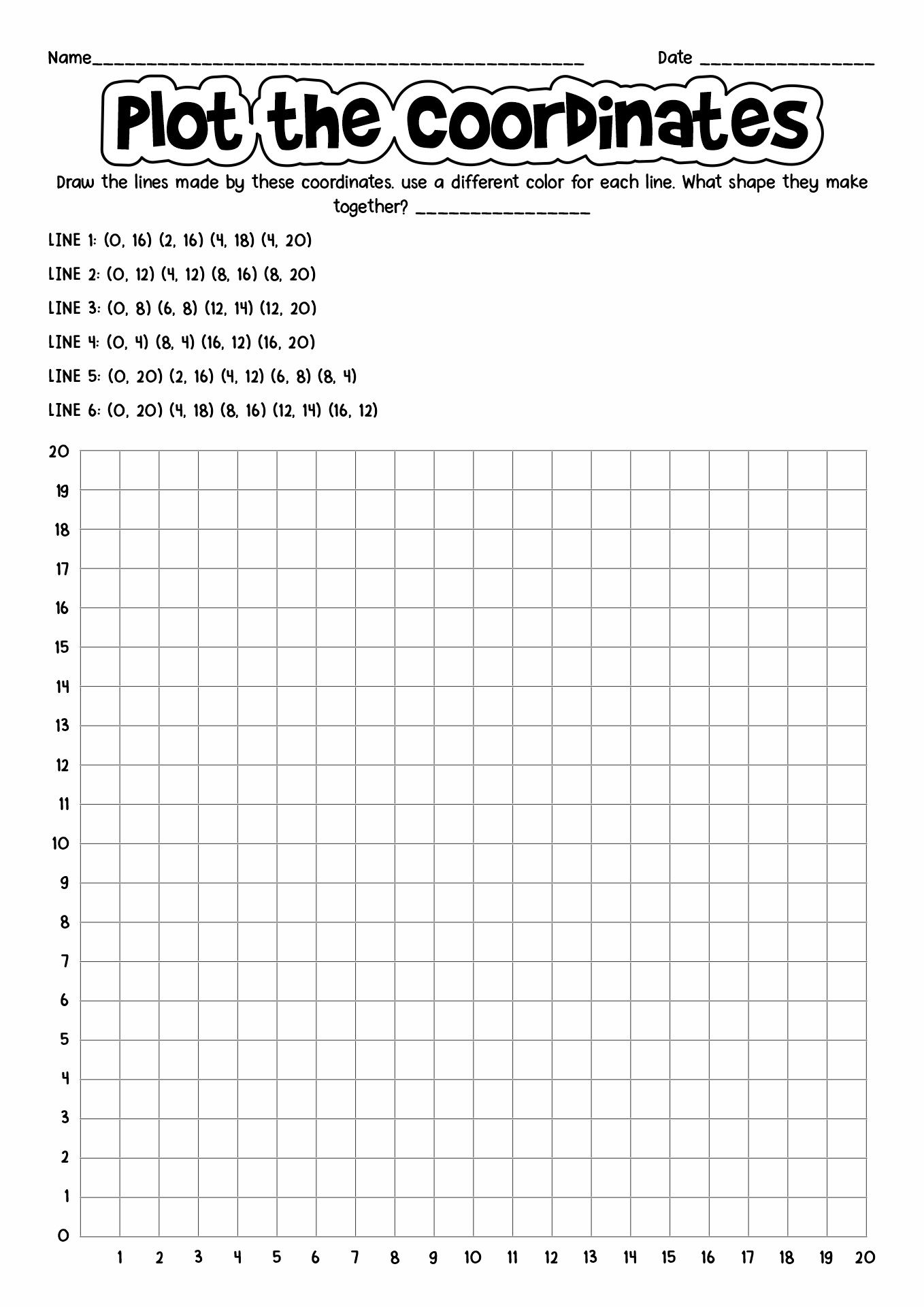 Graphing On Coordinate Plane Worksheet