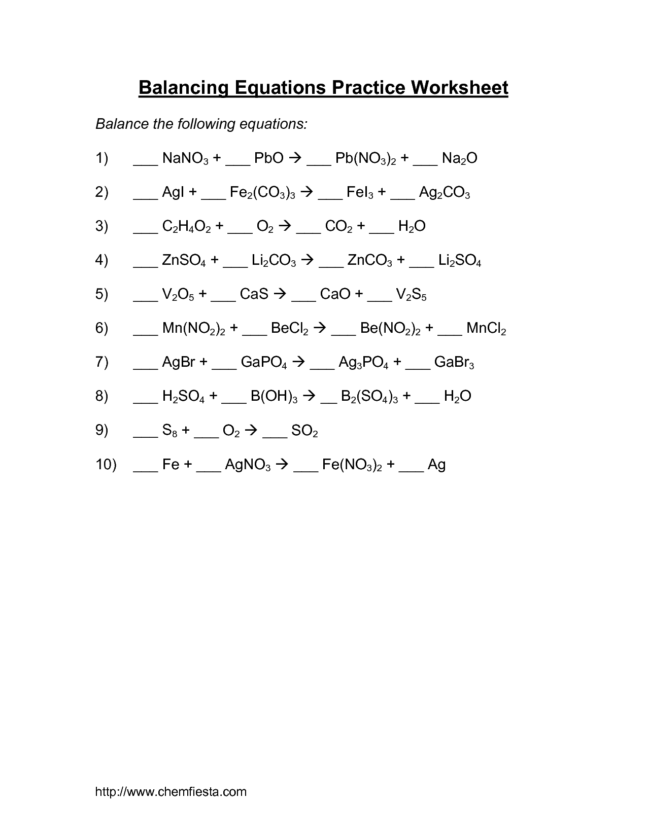 16 Best Images of Practice Balancing Equations Worksheet Answer Key ... 16 Best Images of Practice Balancing Equations Worksheet Answer Key ...