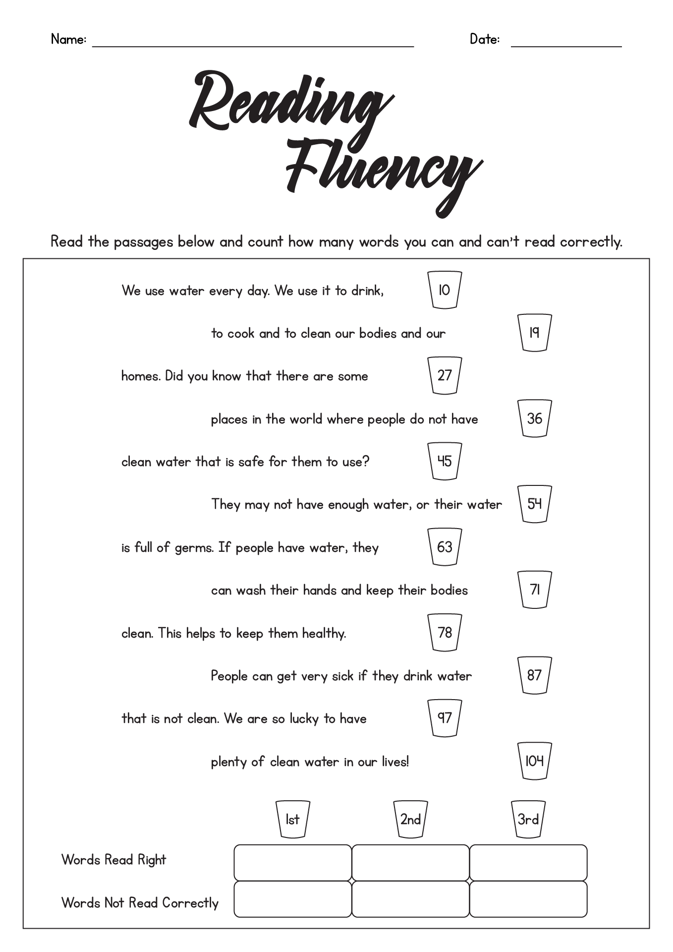 15 Best Images Of First Grade Reading Fluency Worksheets 1st Grade