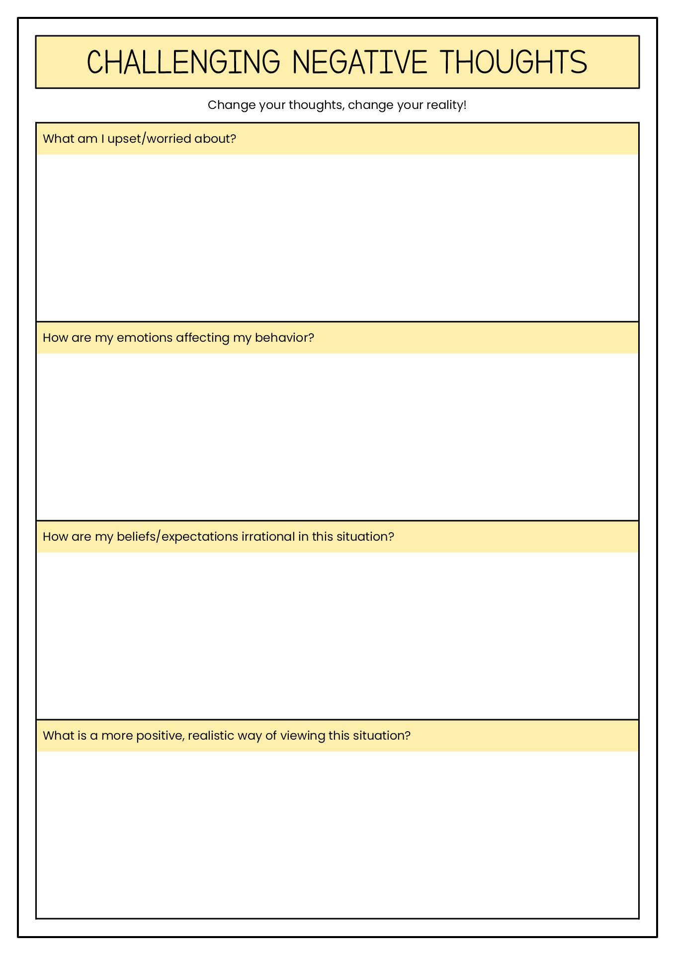 Fun Mental Health Worksheets