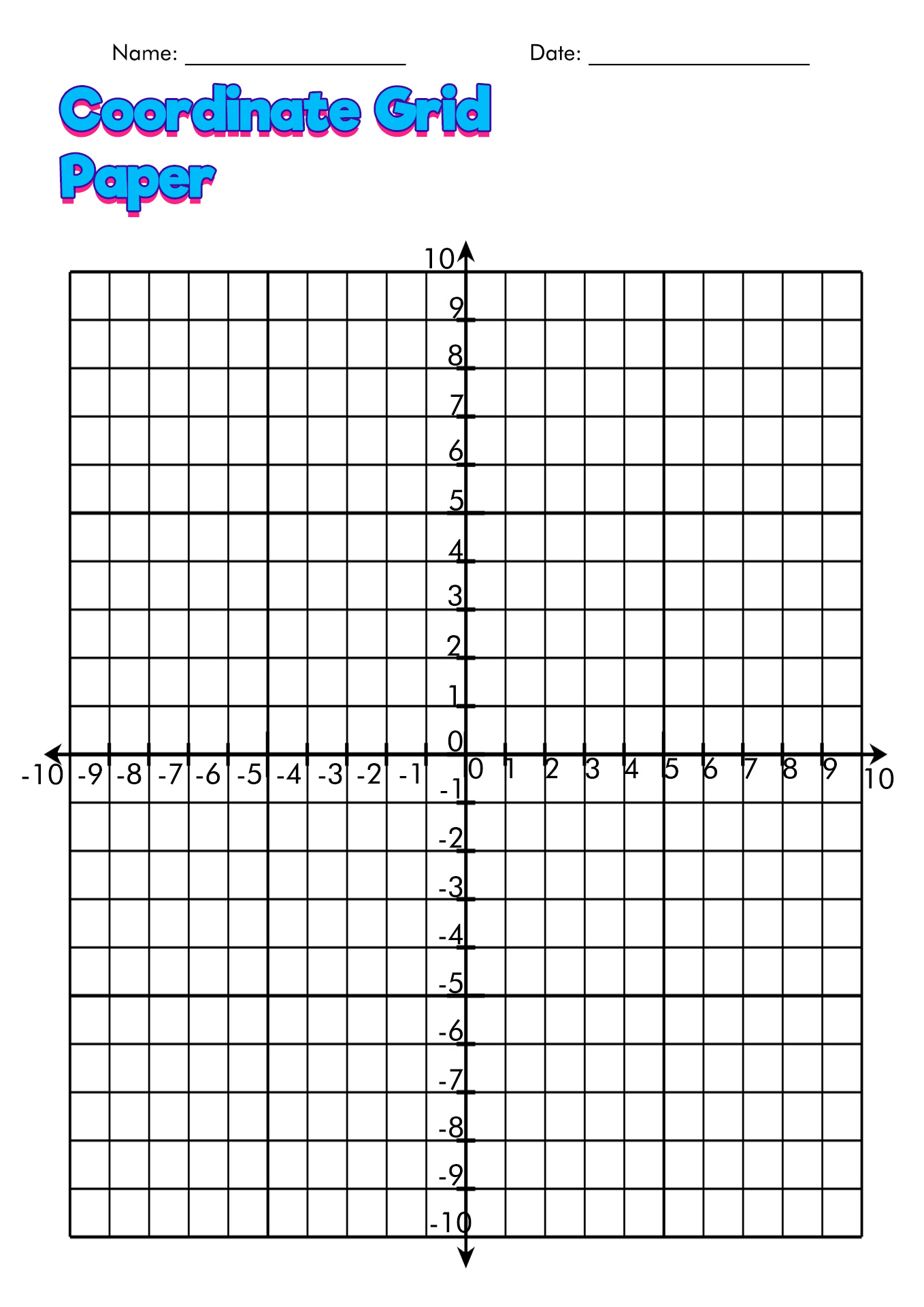 Graph Paper With Numbered Coordinates Up To 20 Tutore