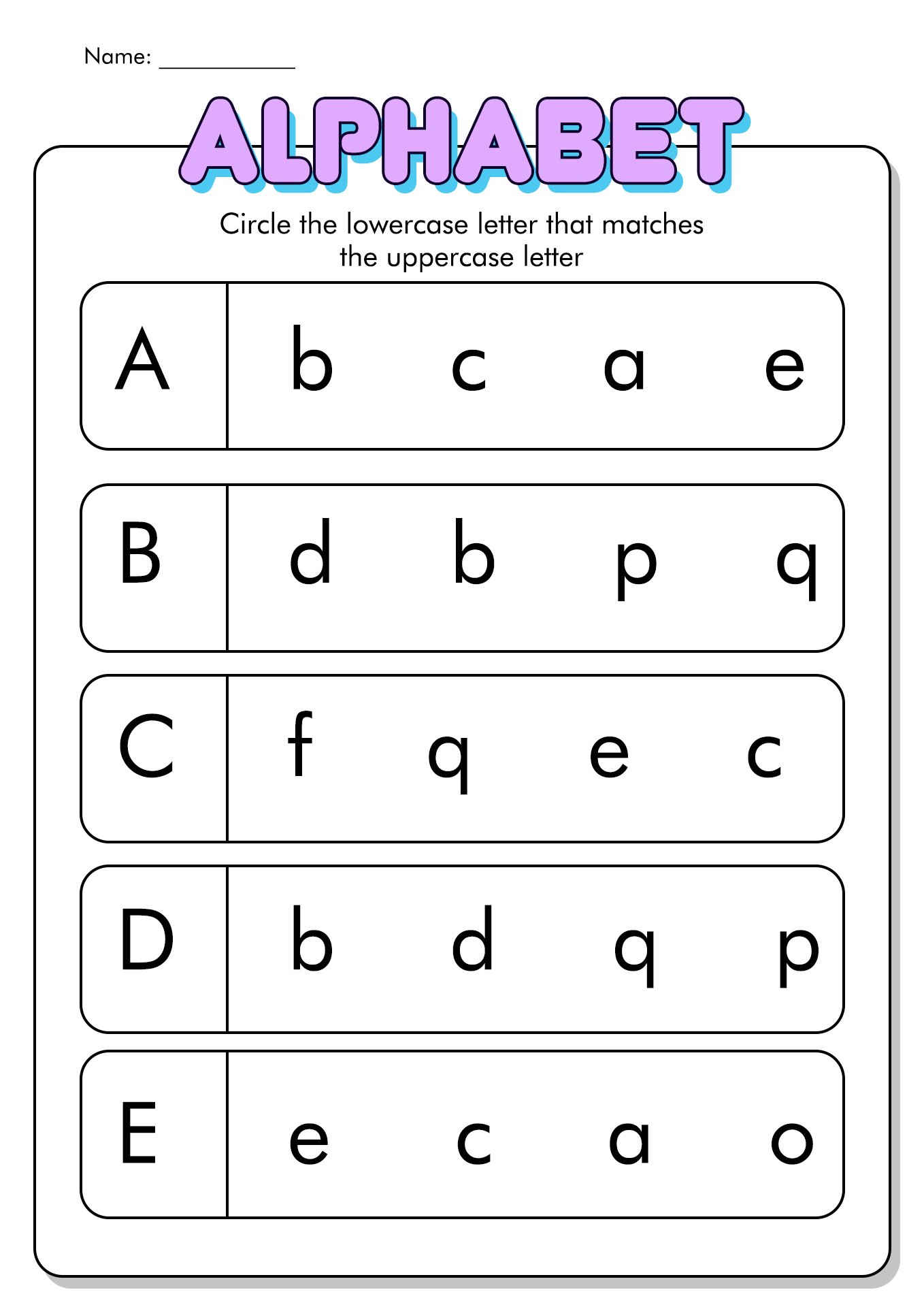 16 Best Images Of Letter Recognition Assessment Worksheet Alphabet 