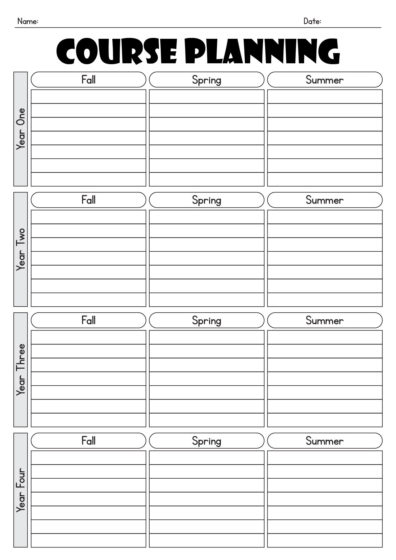 19 Best Images Of College Planning Worksheet College Semester Plan 