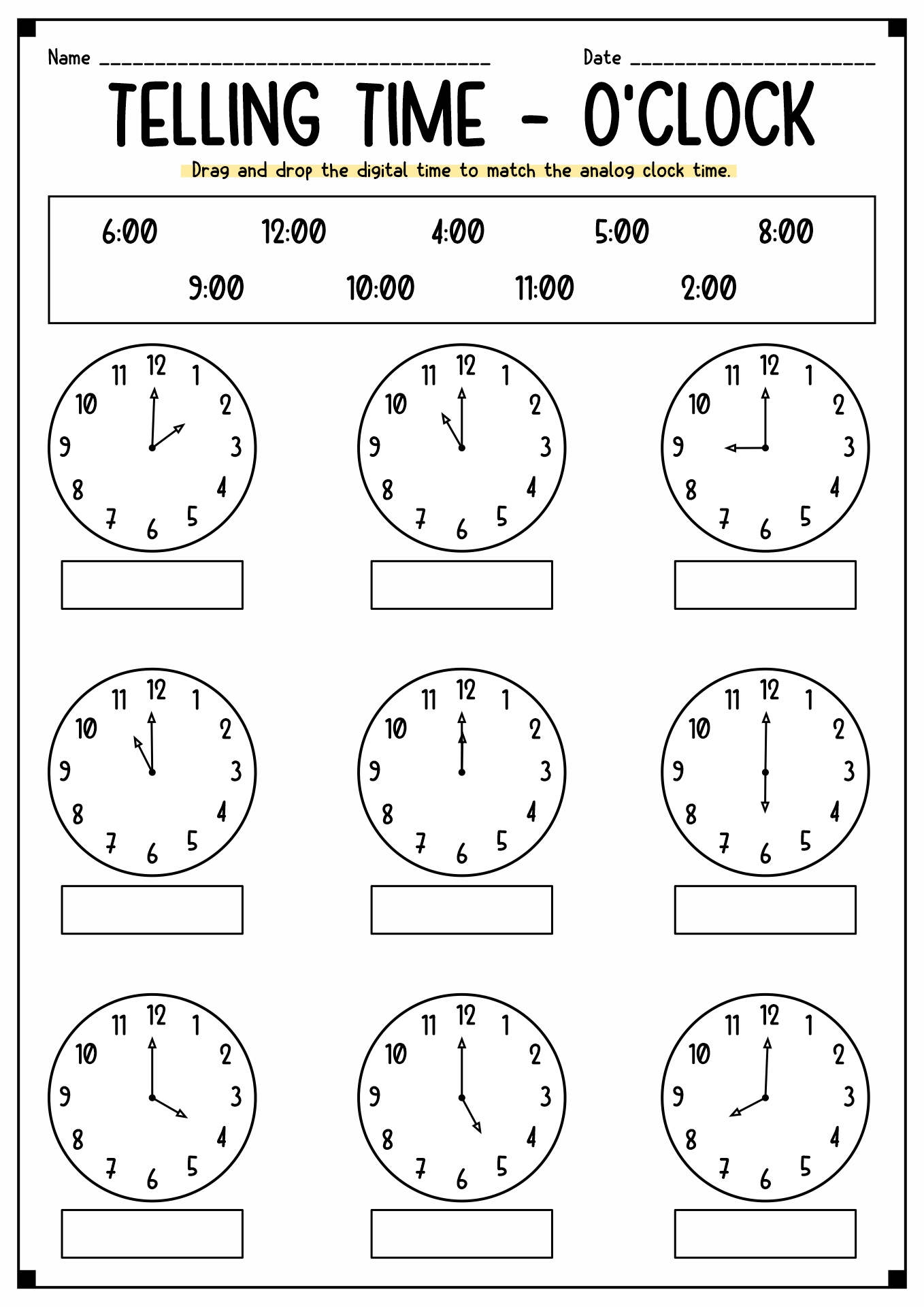 13 Best Images Of O Clock Worksheets O Clock Worksheet Half Past