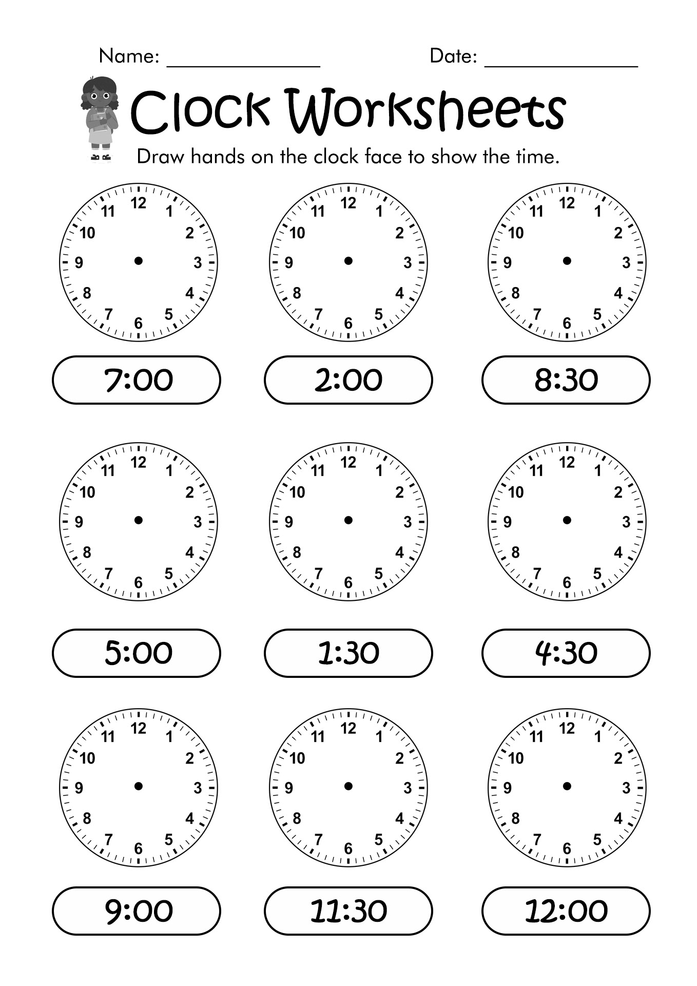 Printable Clock Face Without Hands Worksheet