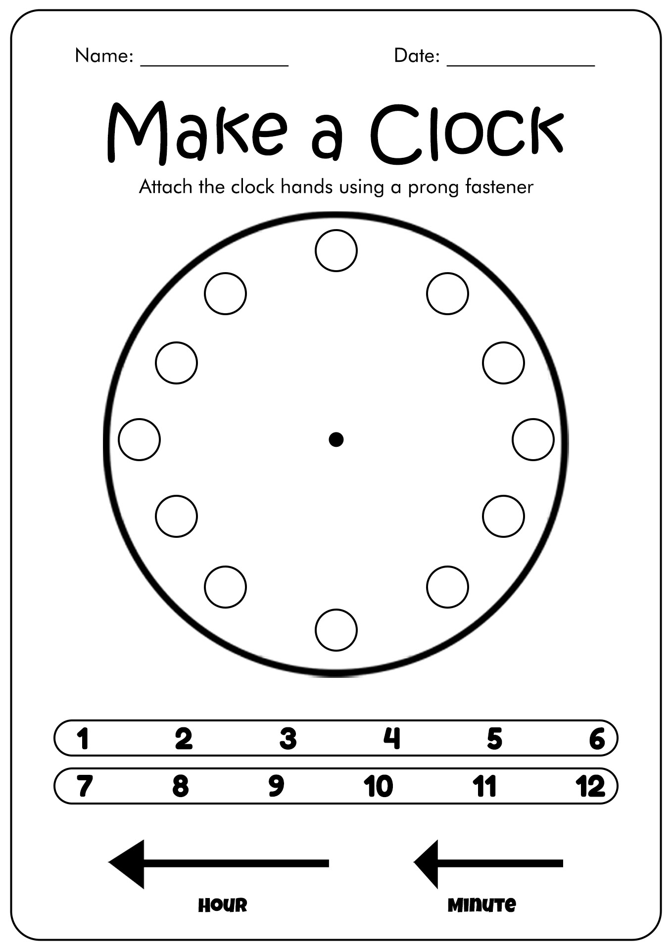 12 Best Images Of Clock Cut Out Worksheet Grouchy Ladybug Clock 