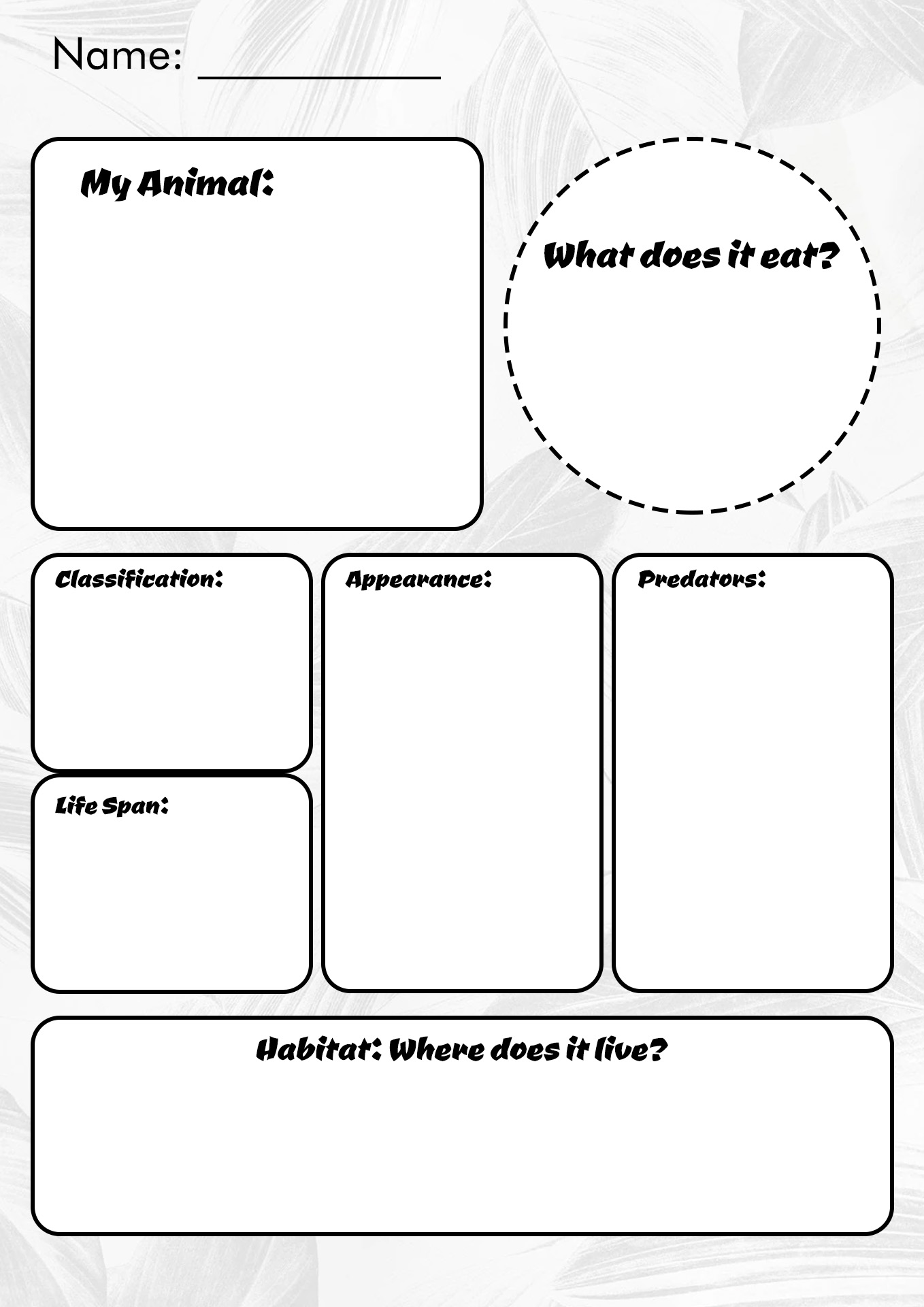 13 Best Images Of Animal Research Worksheet Animal Research Paper 