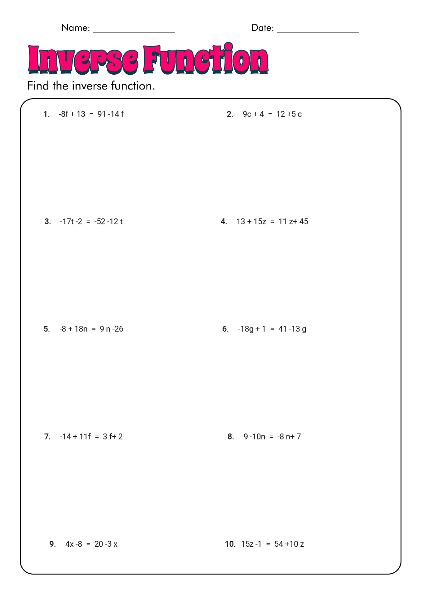12 Best Images Of Inverse Functions Worksheet And Answers Inverse Trig Functions Worksheet