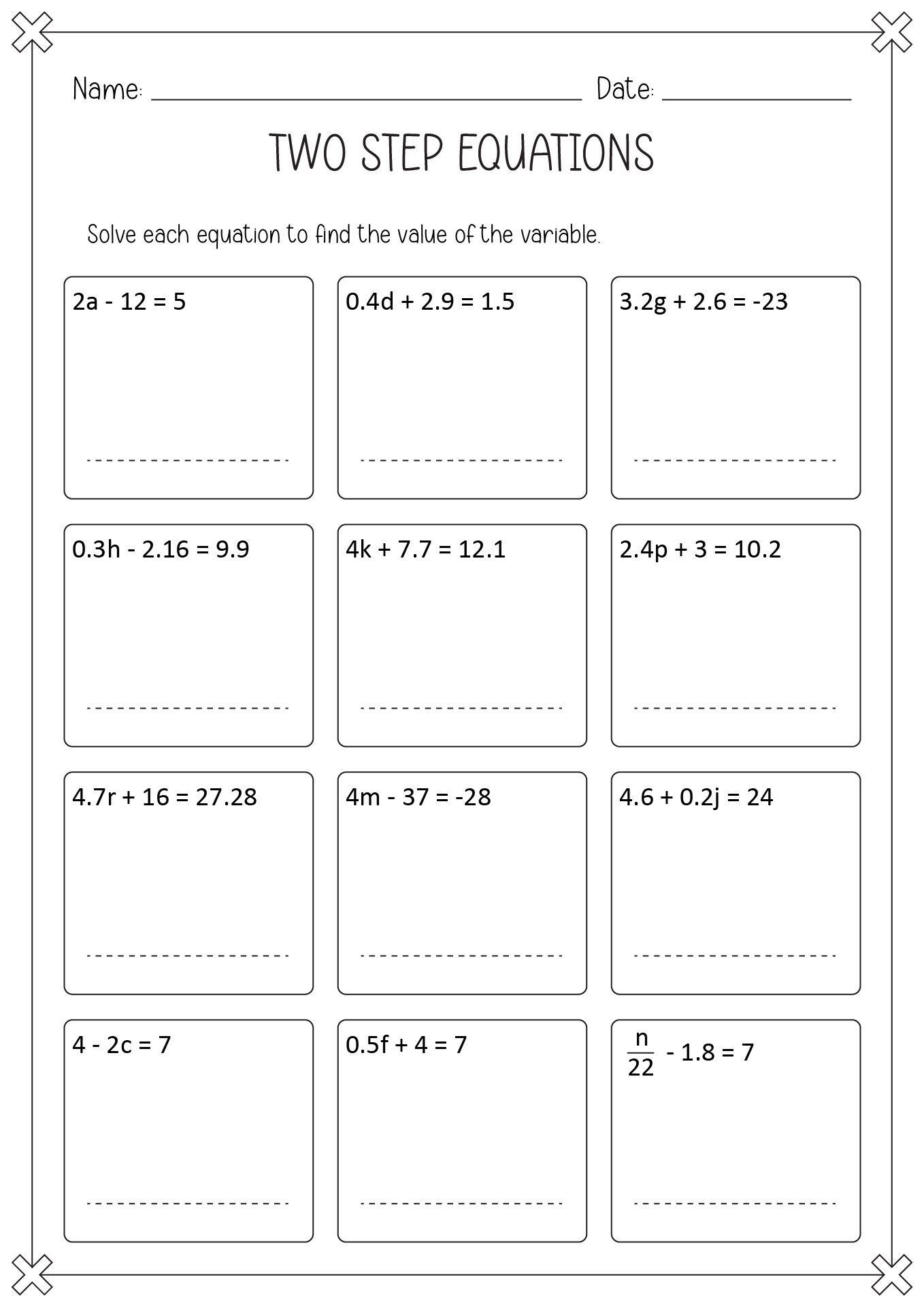 14 Best Images Of Two Step Equation Maze Worksheet Two Step Equation
