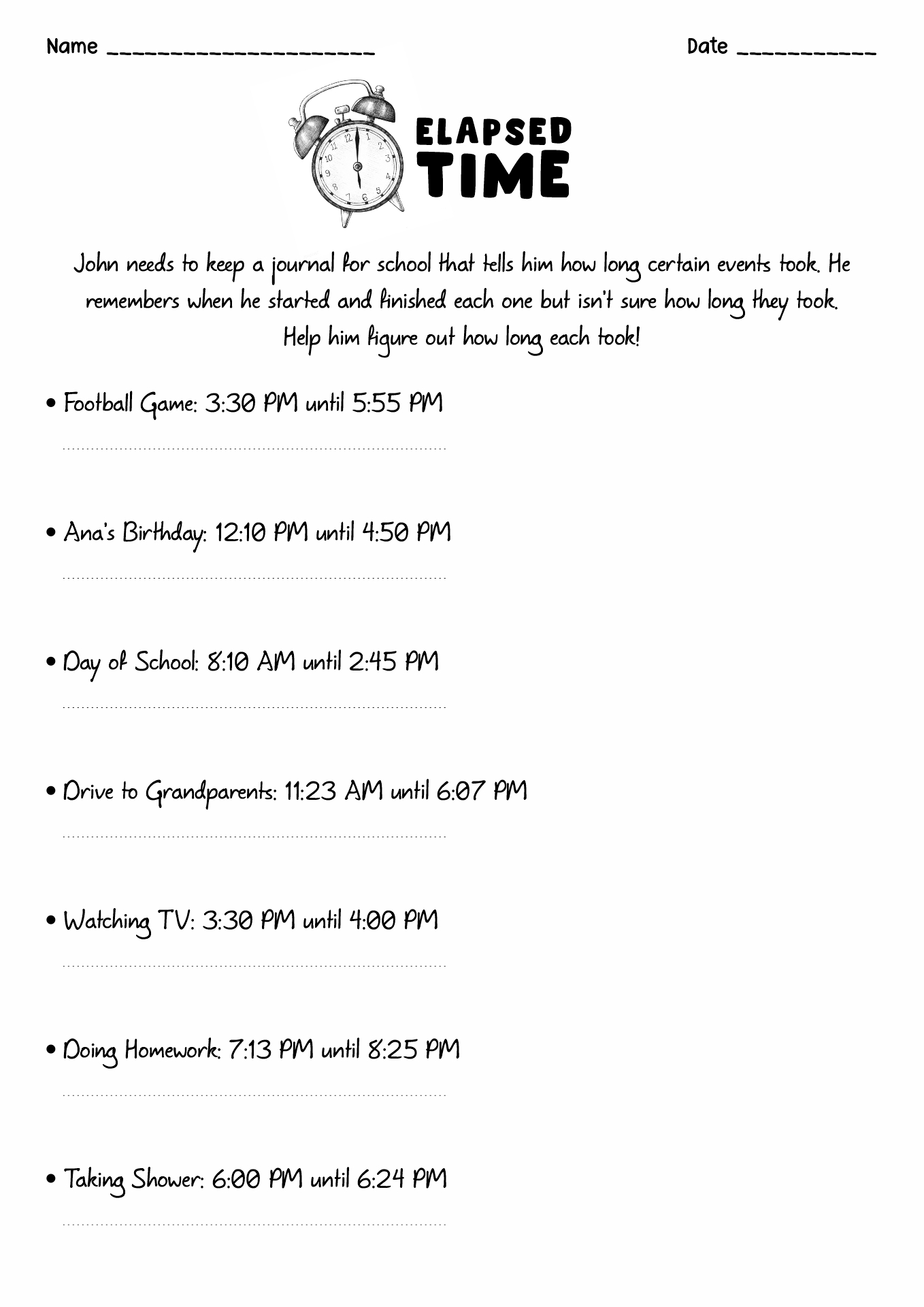 11 Best Images Of 4th Grade Elapsed Time Worksheets Elapsed Time Word 
