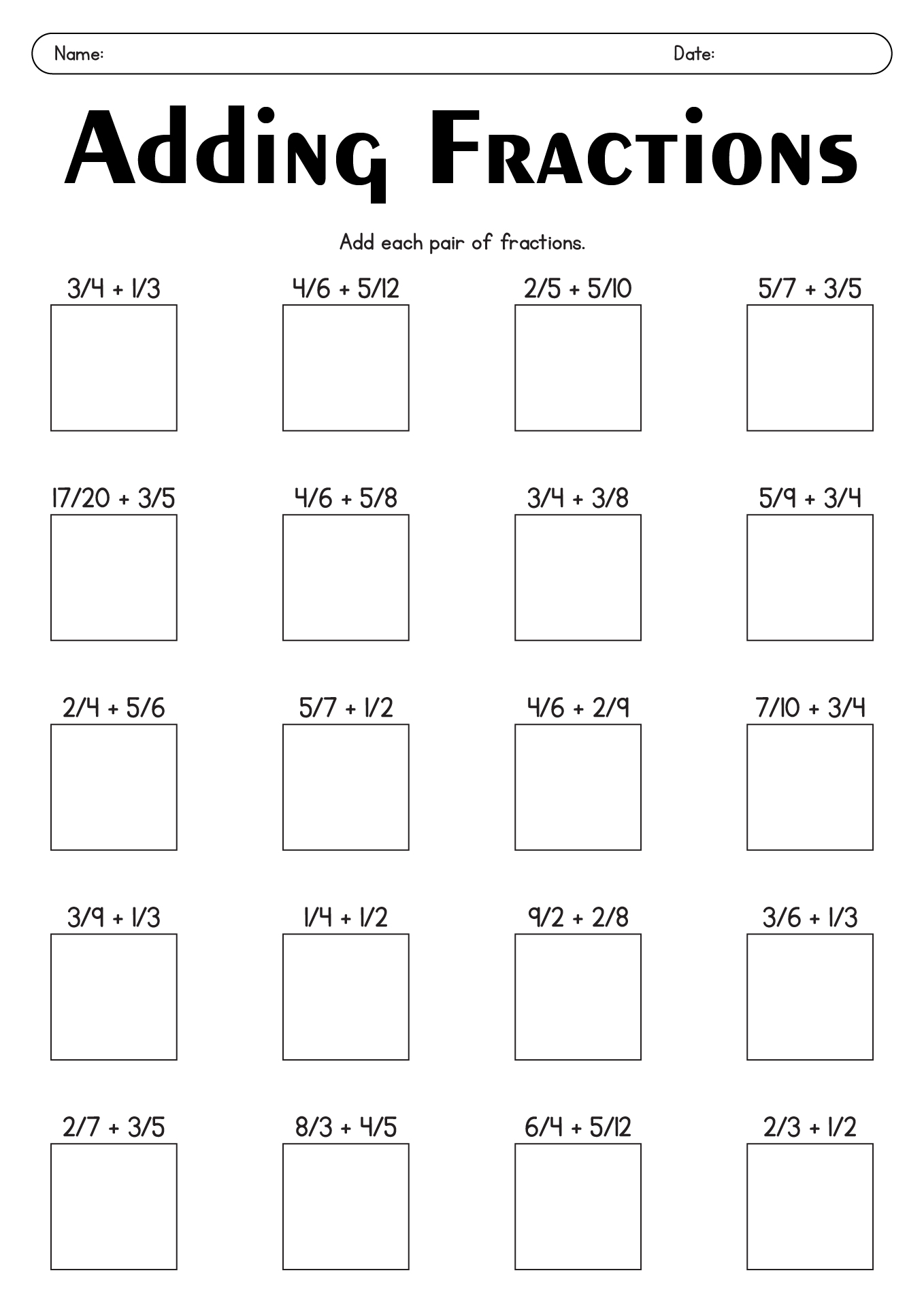 10 Best Images Of Adding Fractions Worksheets With Answer Key Adding 10 Best Images Of Adding Fractions Worksheets With Answer Key Adding