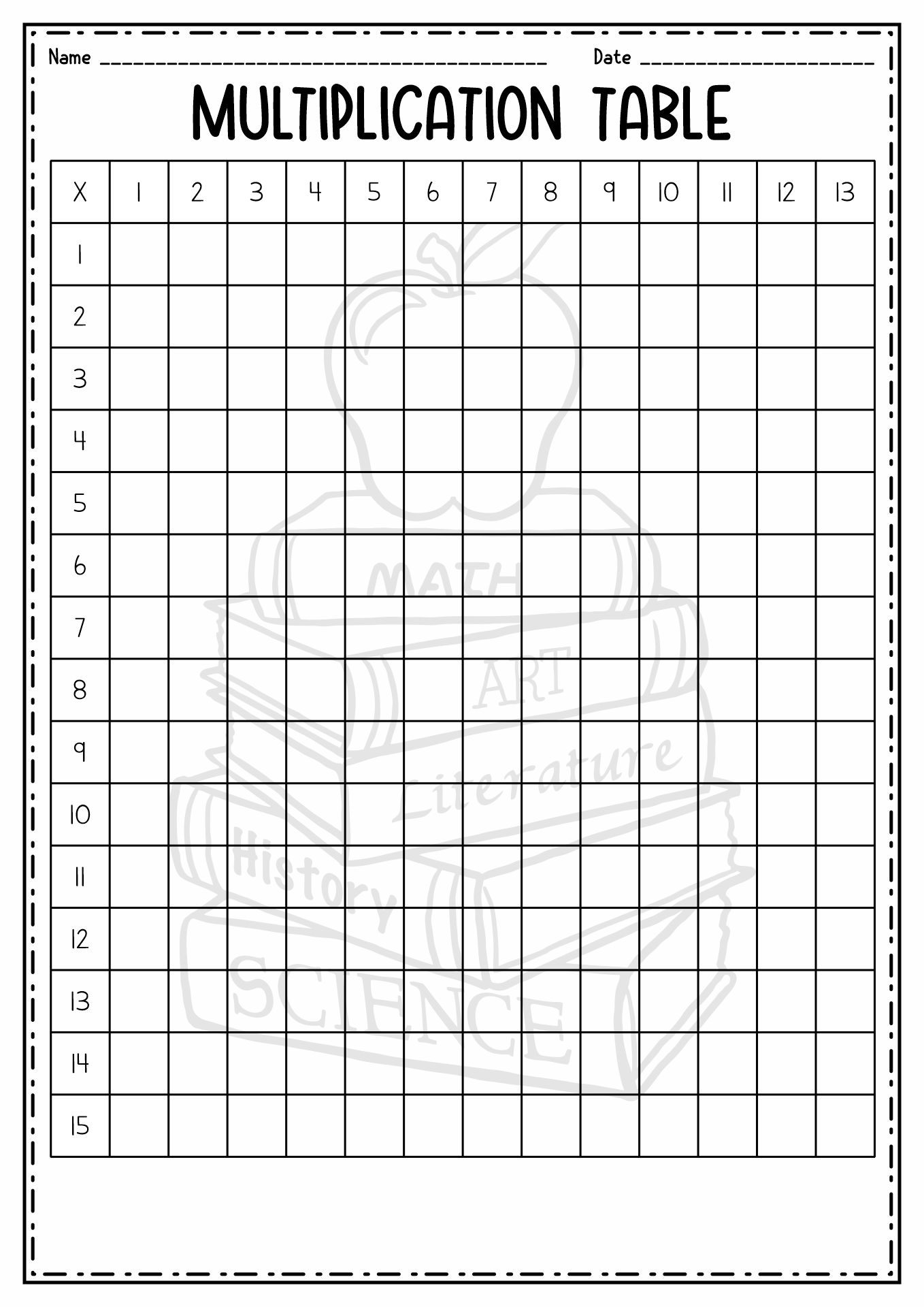 12 Best Images Of Practice Times Tables Worksheets Blank Times Table 