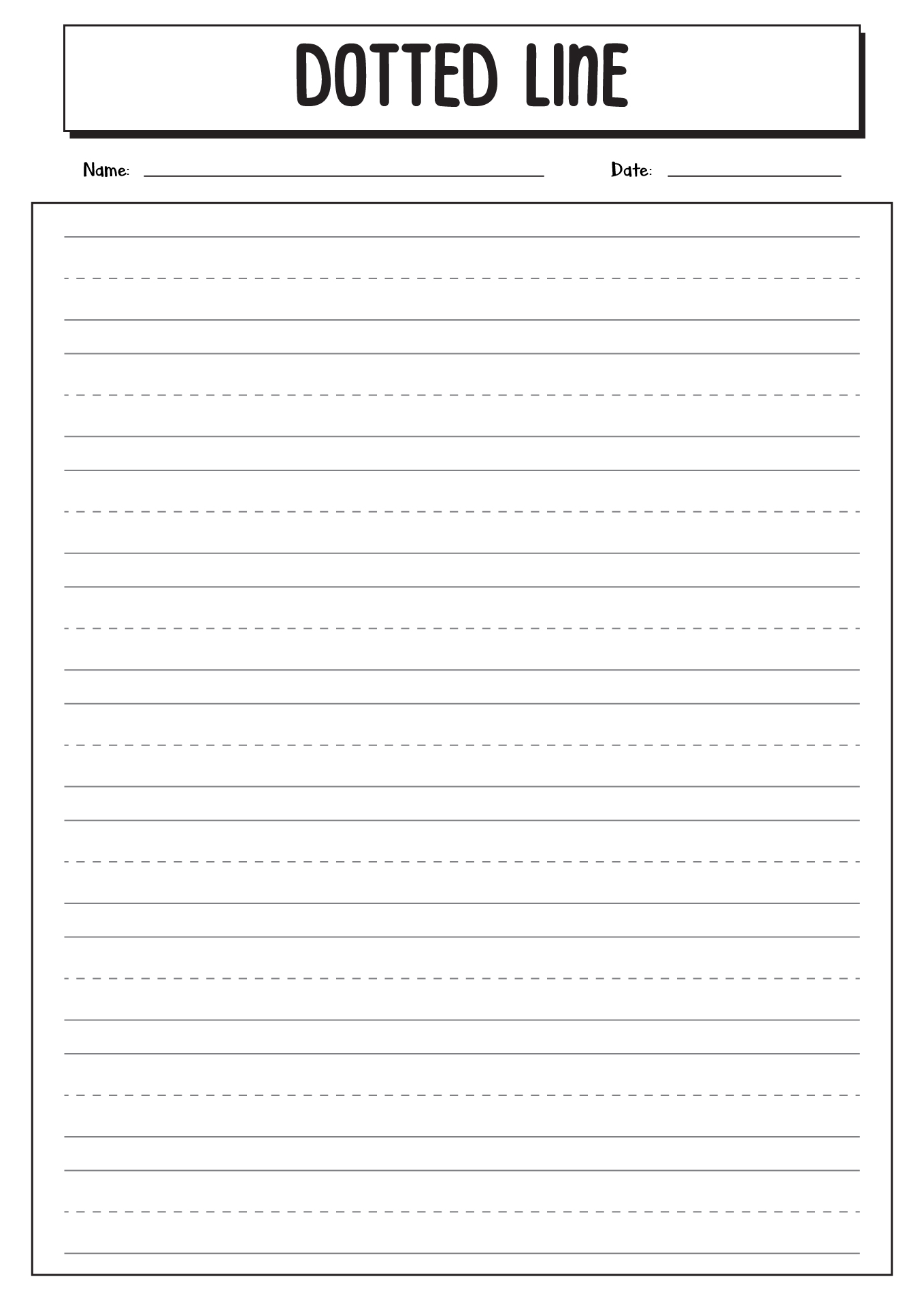 Dotted Lined Handwriting Printables Design Your