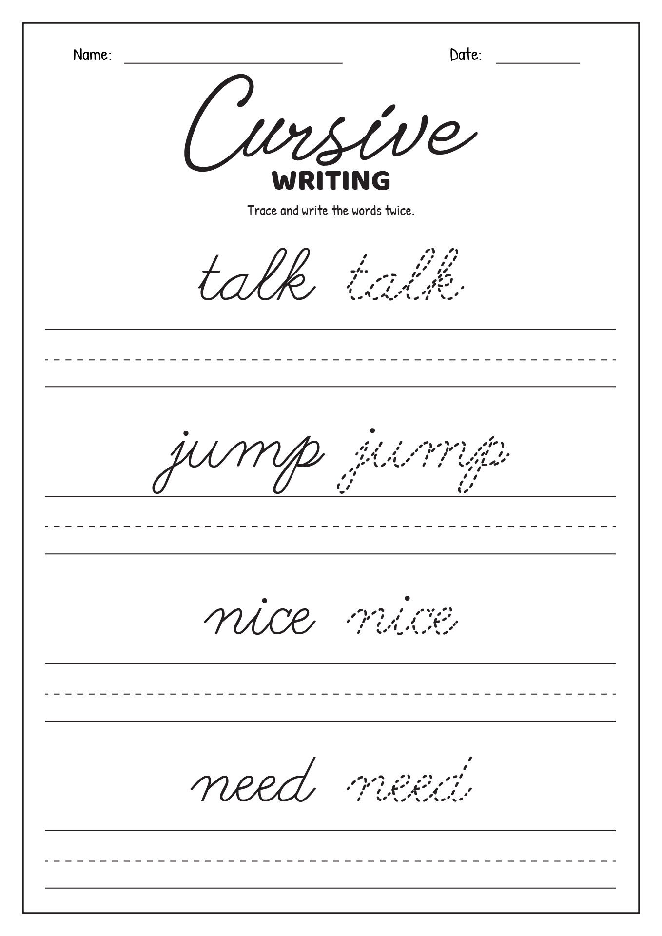 16 Best Images Of Cursive Writing Worksheets For 3rd Grade Free 
