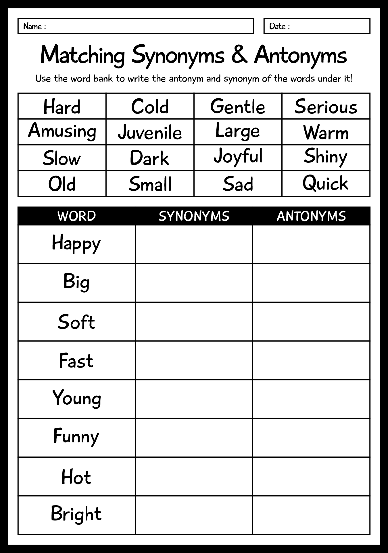 15 Best Images Of First Grade Worksheets Describing Words Synonym 15 Best Images Of First Grade Worksheets Describing Words Synonym