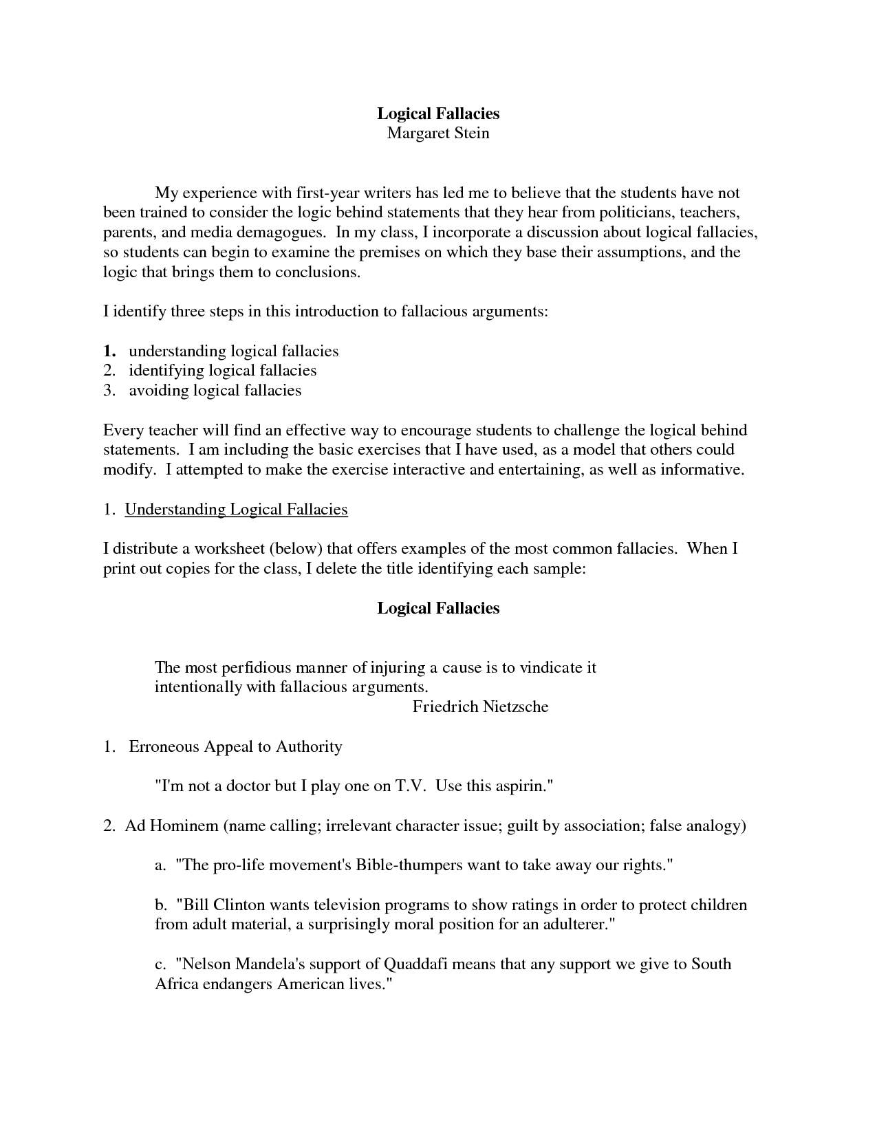 10 Best Images of Logical Fallacies Worksheet - Logical Fallacies ... 10 Best Images of Logical Fallacies Worksheet - Logical Fallacies ...
