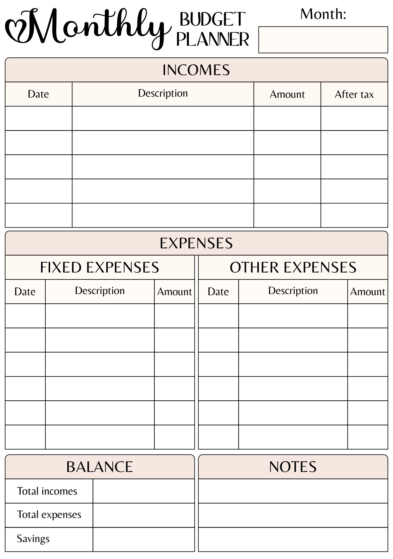 16 Best Images Of Free Income And Expense Worksheet Blank Monthly 