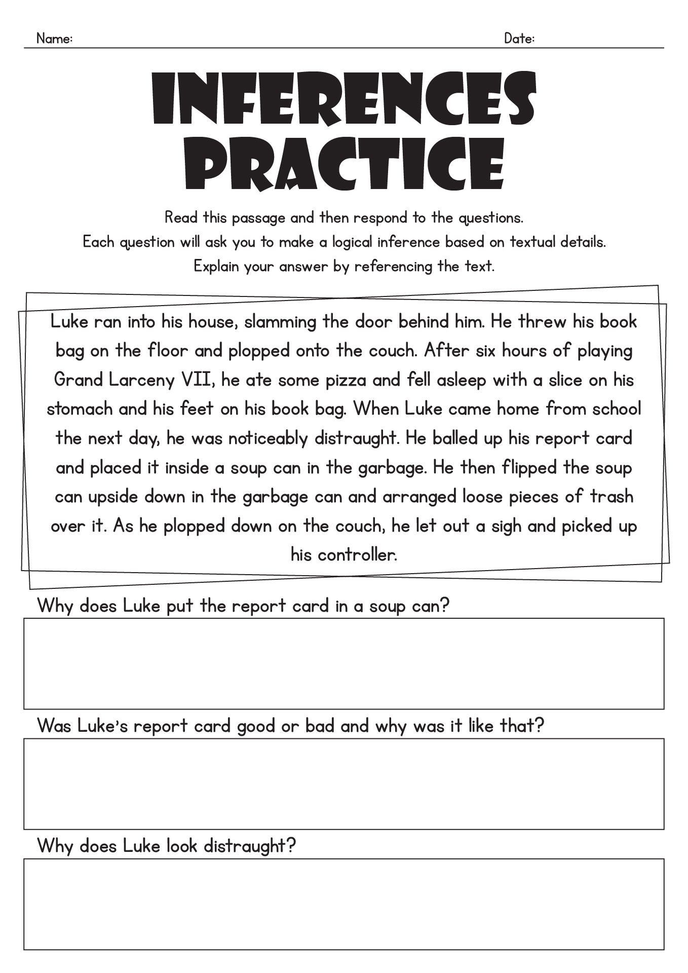 13 Best Images Of Inferences Worksheets With Answers Inference