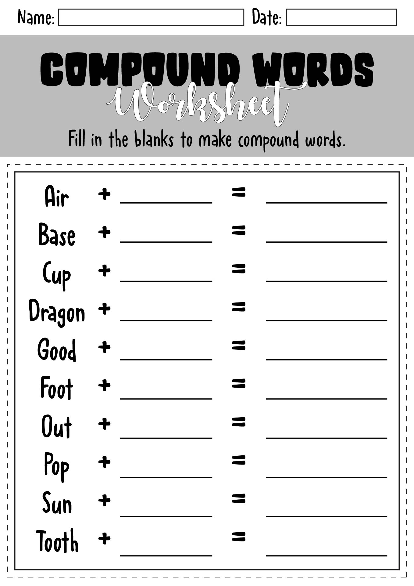 13 Best Images Of Compound Words Worksheets 2nd Grade Compound Words 13 Best Images Of Compound Words Worksheets 2nd Grade Compound Words