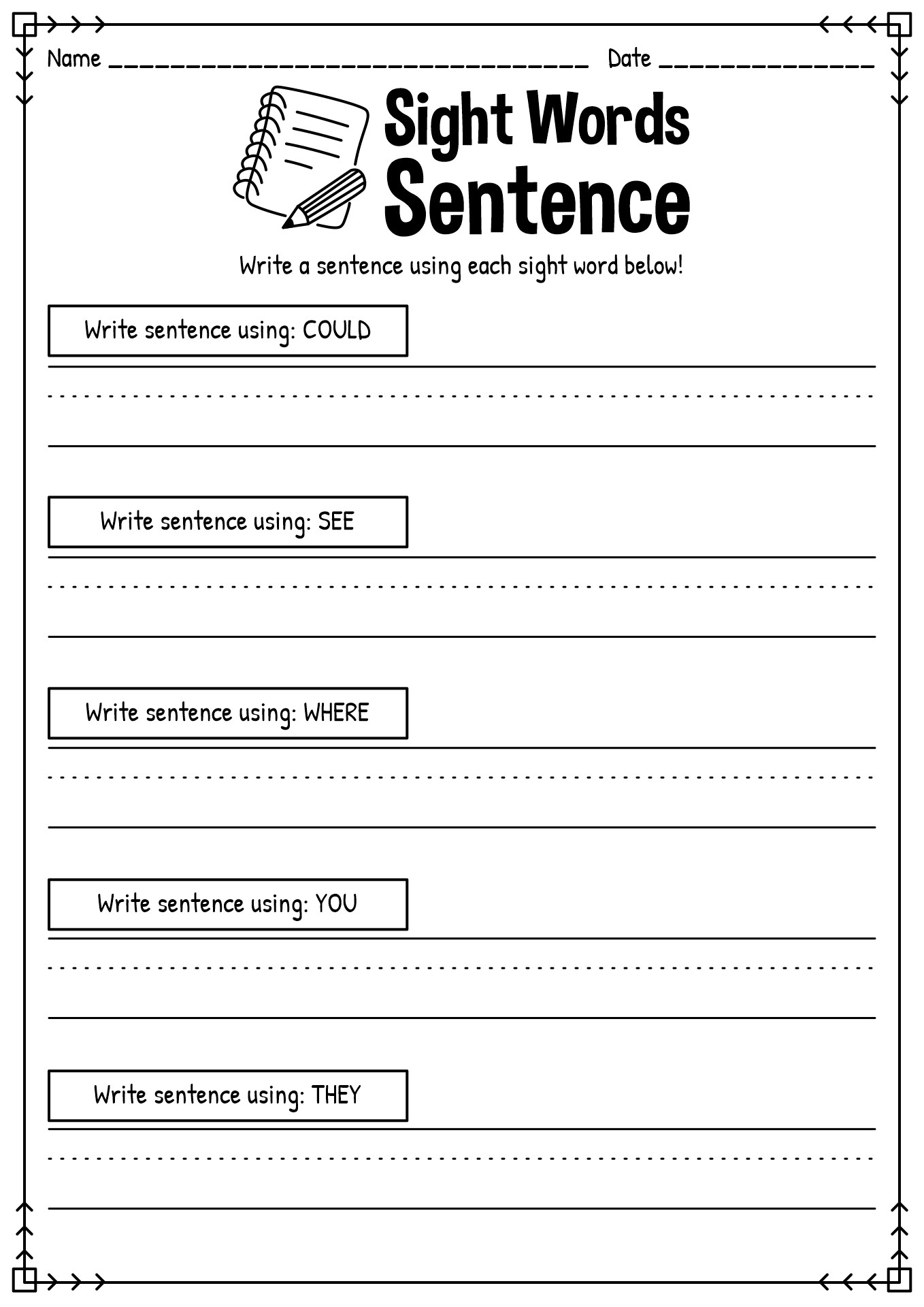 14 Best Images Of Kindergarten Sentence Practice Worksheets Sentence