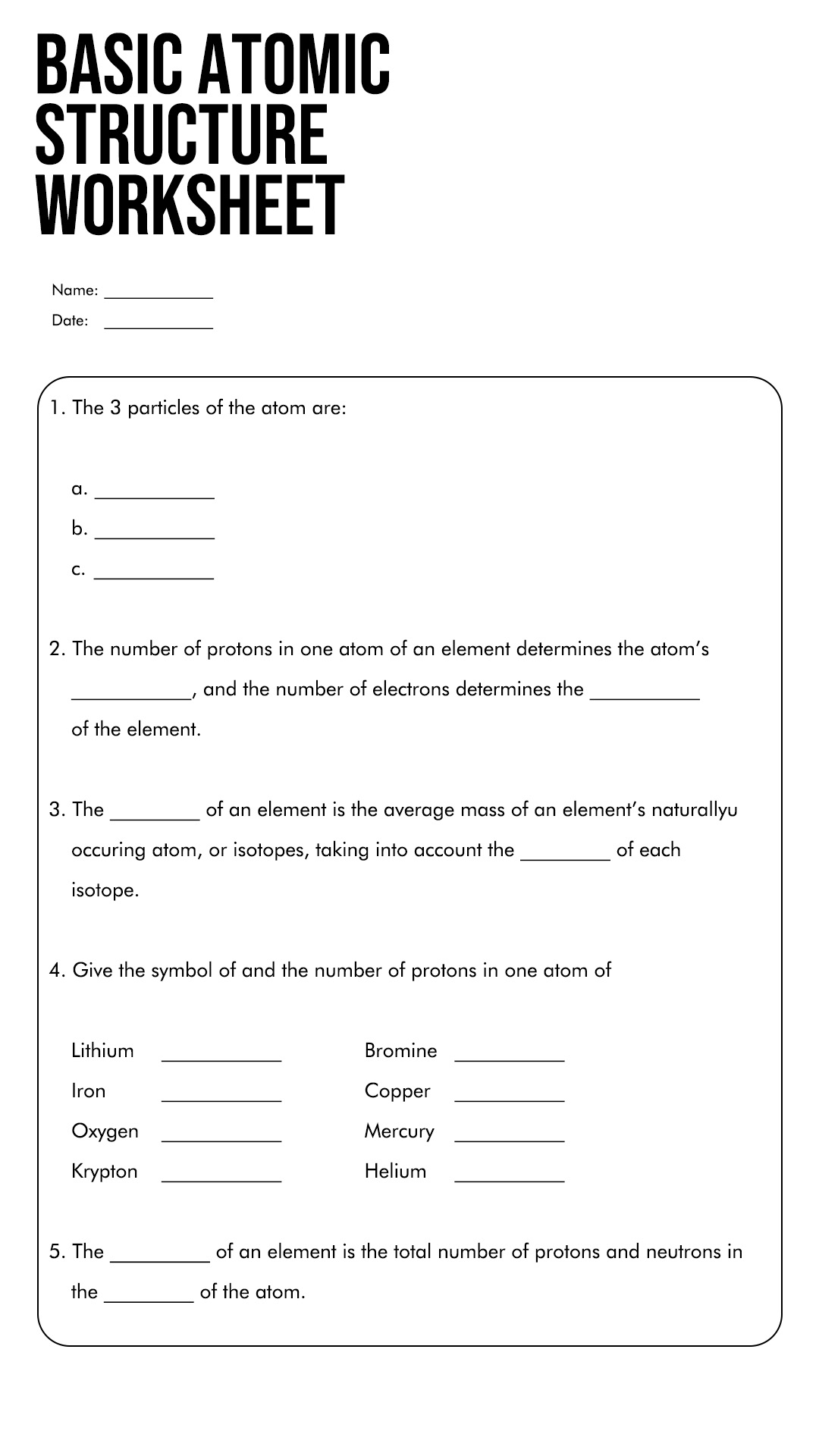 12 Best Images Of Label An Atom Worksheet Drawing Atoms Worksheet 