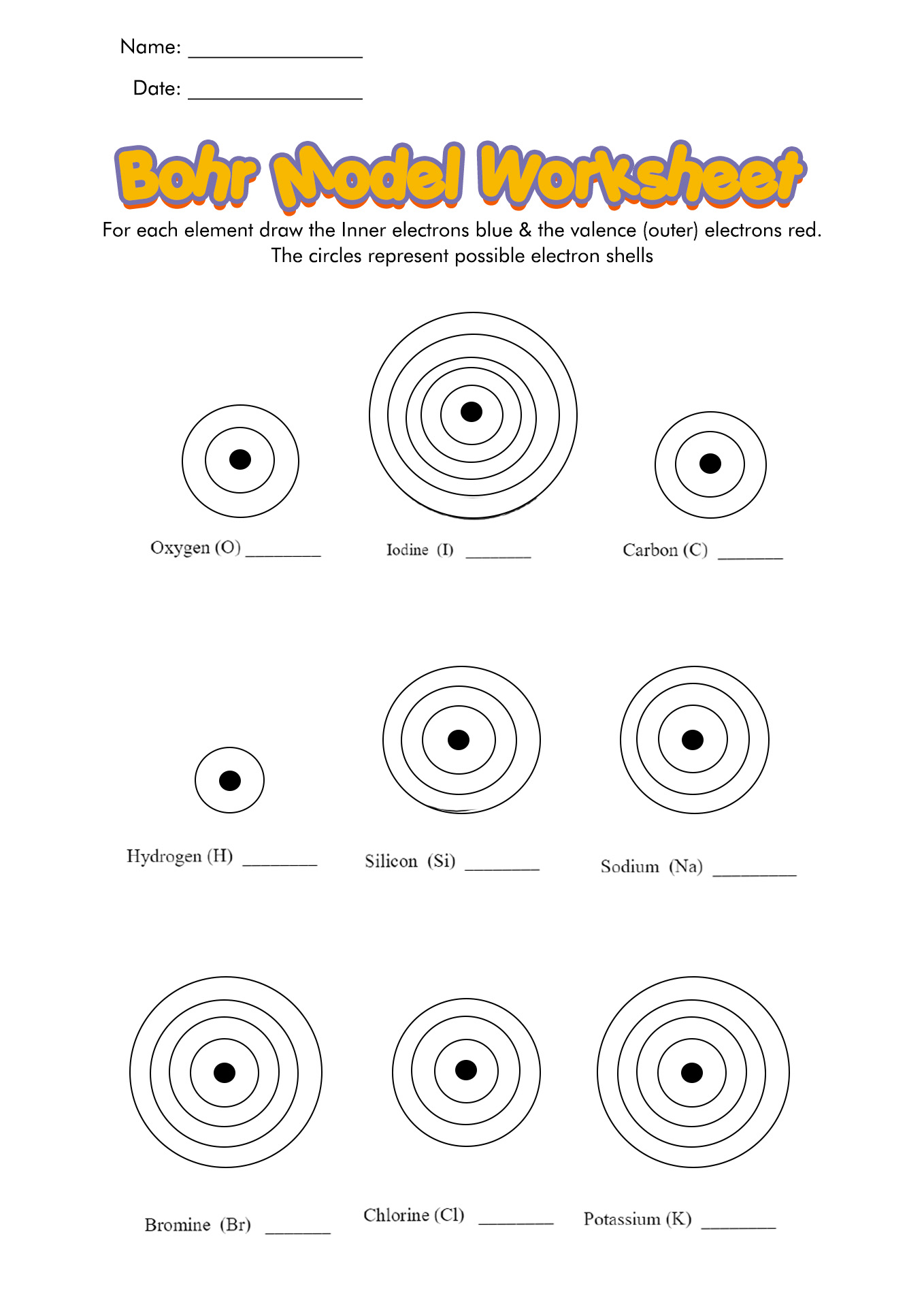18 Best Images Of Bohr Diagram Worksheet Bohr Model Worksheet Answers 