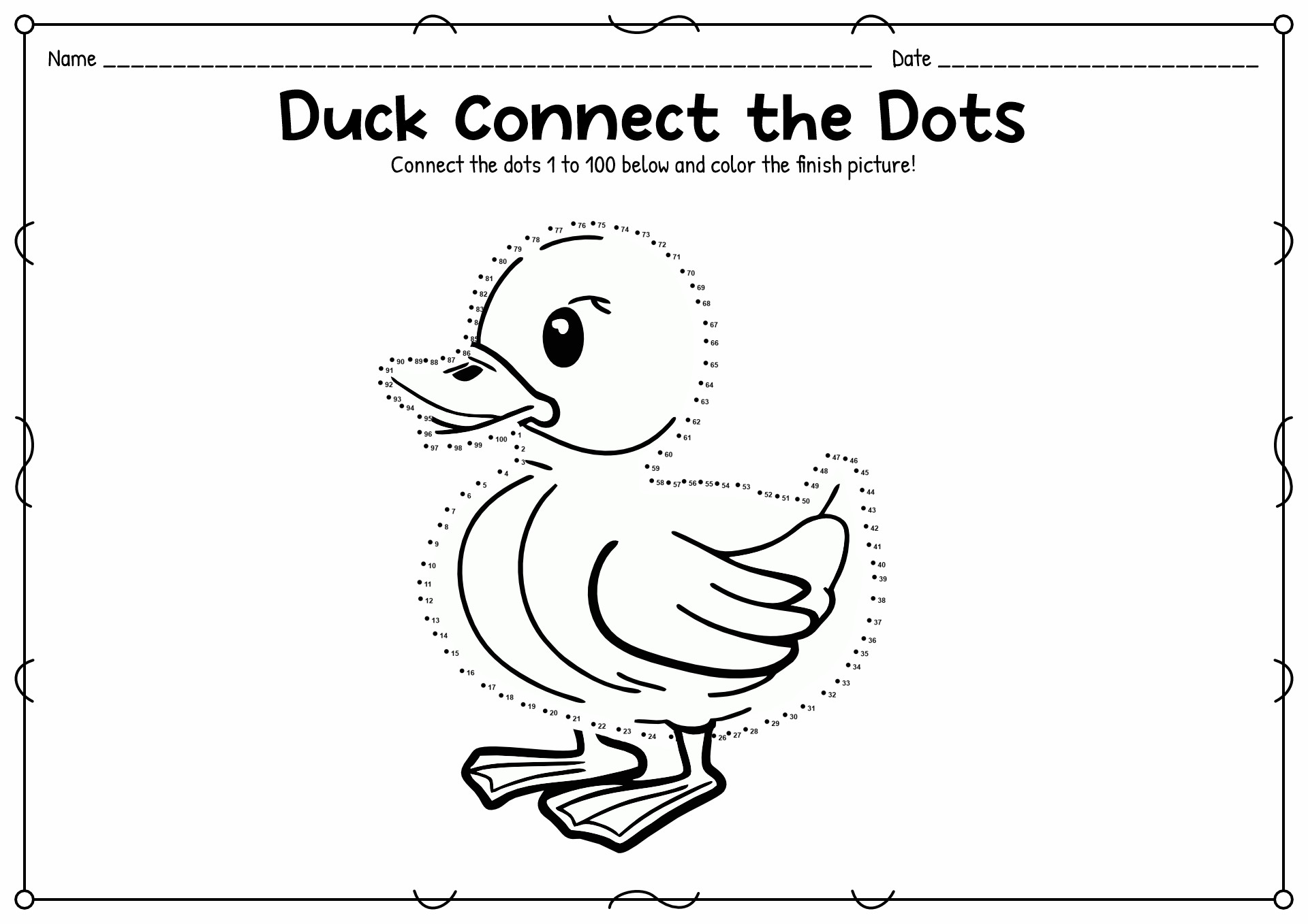 9 Best Images Of Printable Dot To Dot Worksheets 1 100 Connect The 