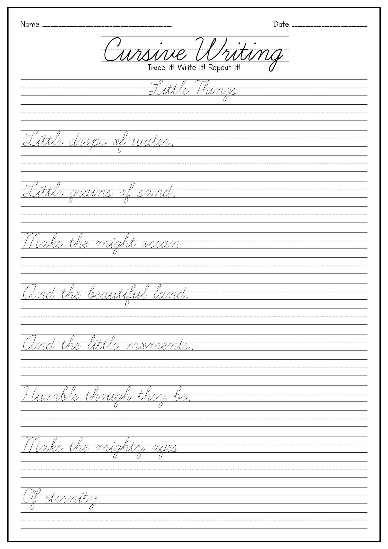 13 Best Images Of Cursive Tracing Words Worksheets Cursive Letters 