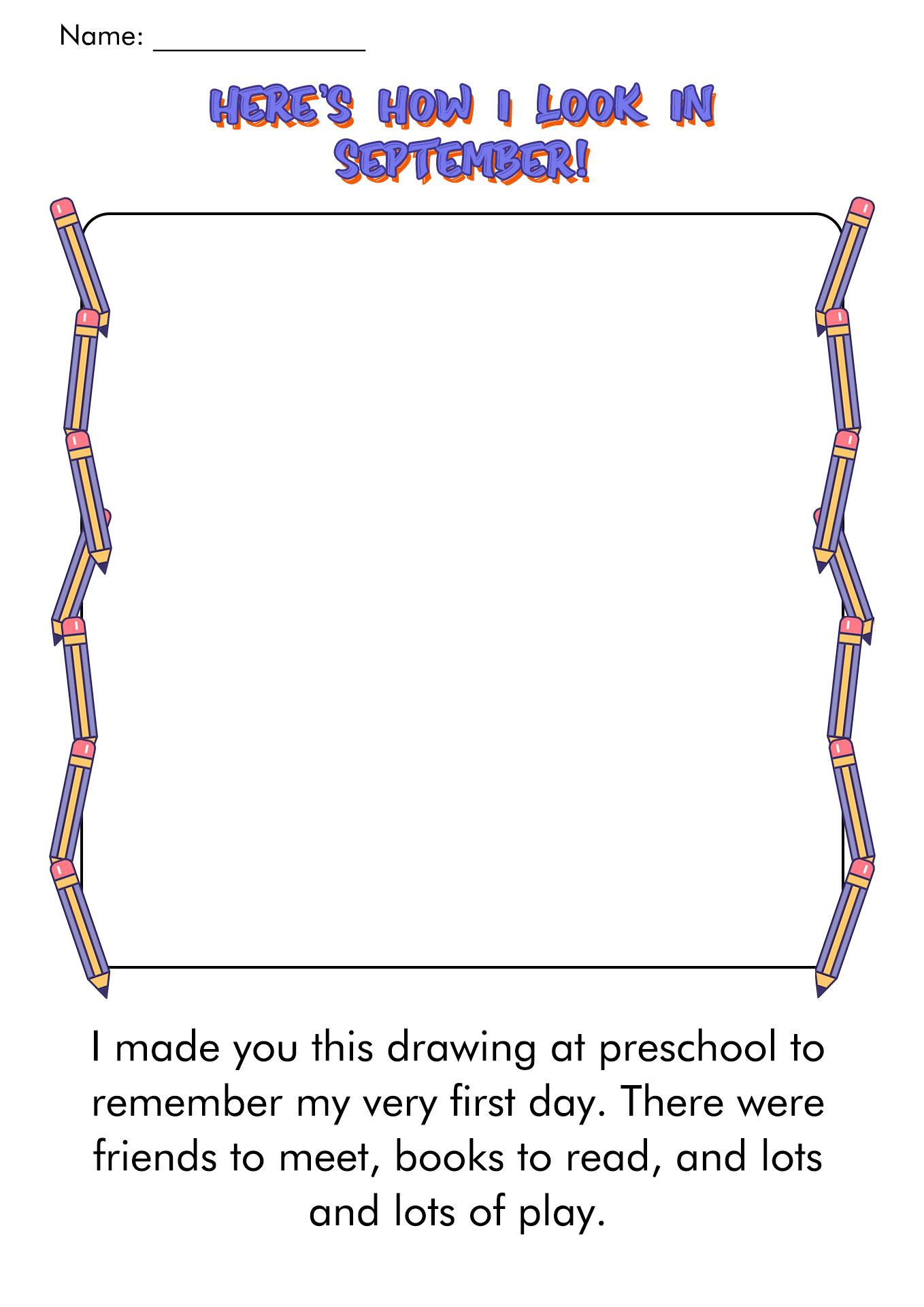12 Best Images Of Self Portrait First Day Of School Worksheets Self Portrait Template First