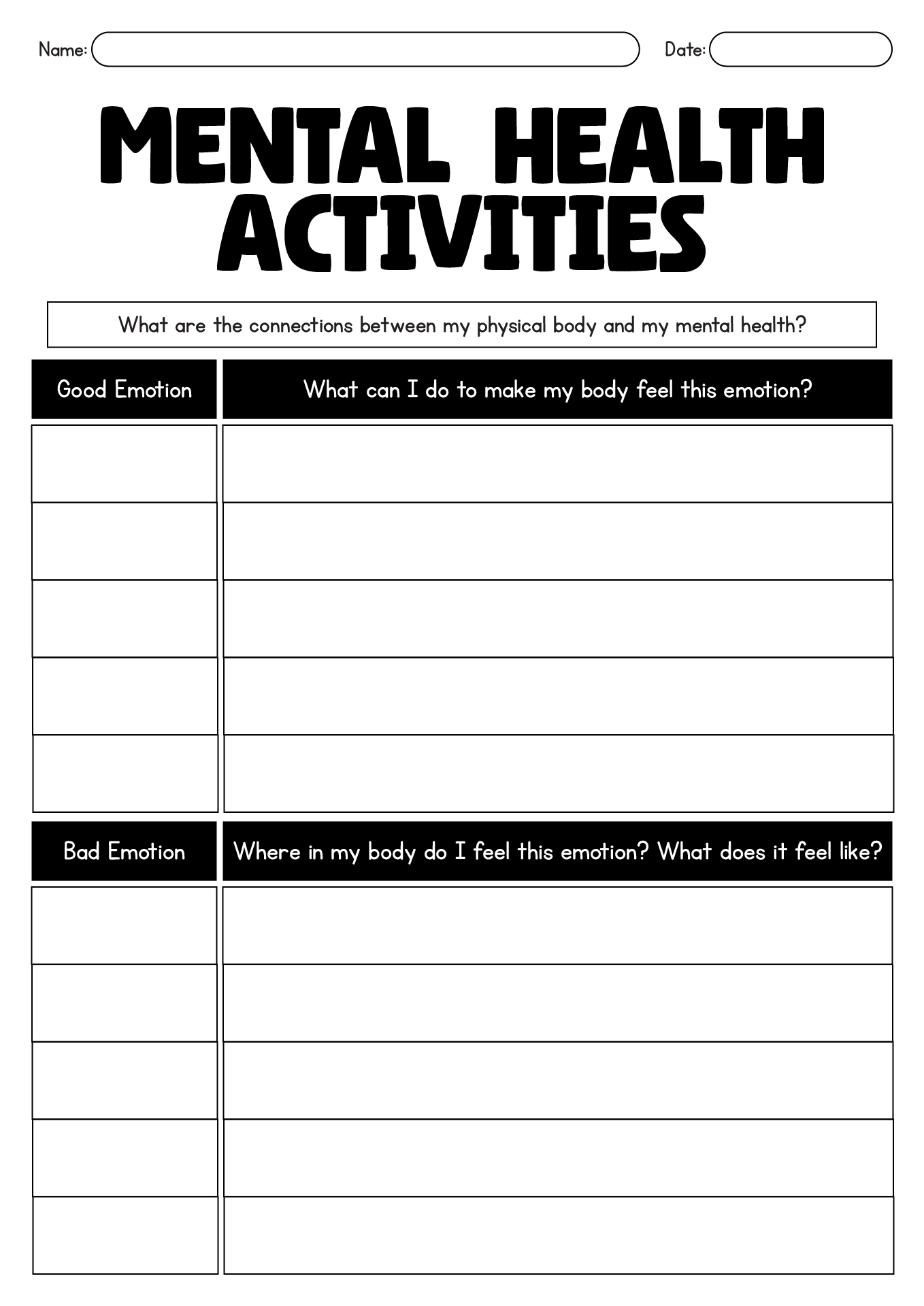 20 Best Images Of Mental Health Stress Management Worksheets Free