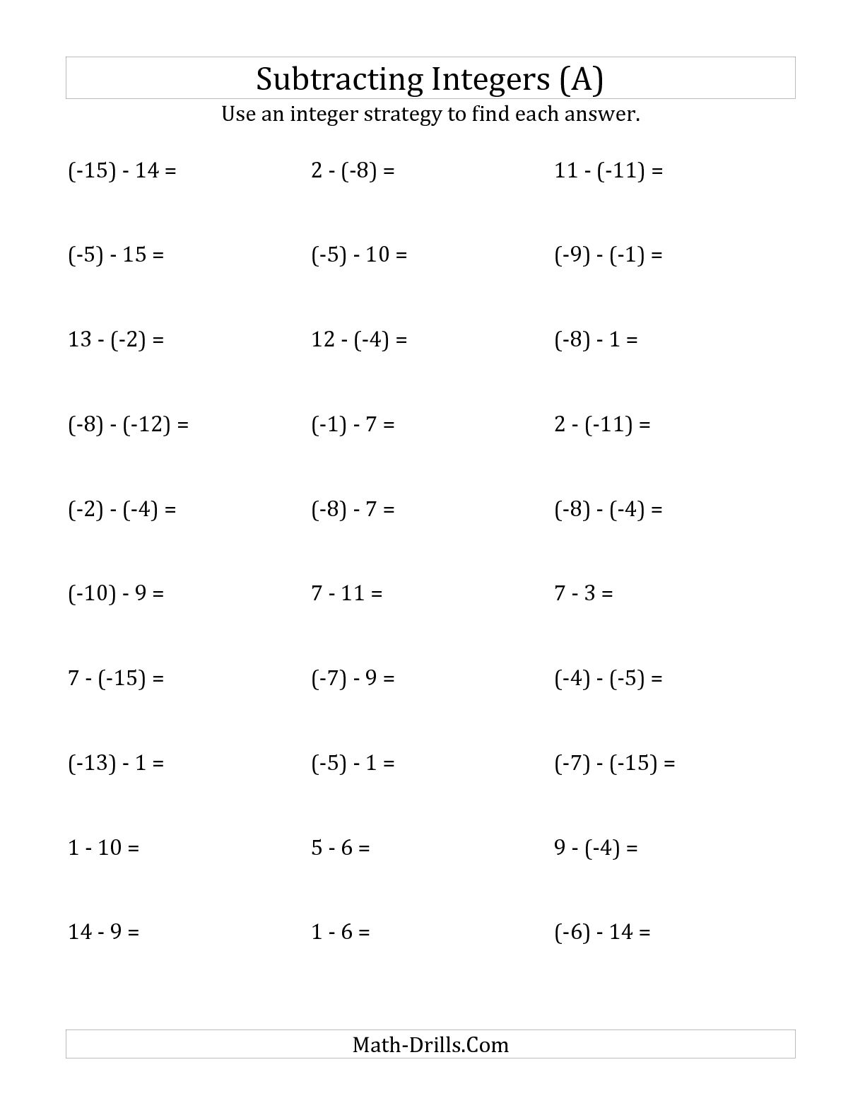 16 Best Images of Negative Numbers Worksheet 7th Grade - Adding and ... 16 Best Images of Negative Numbers Worksheet 7th Grade - Adding and ...