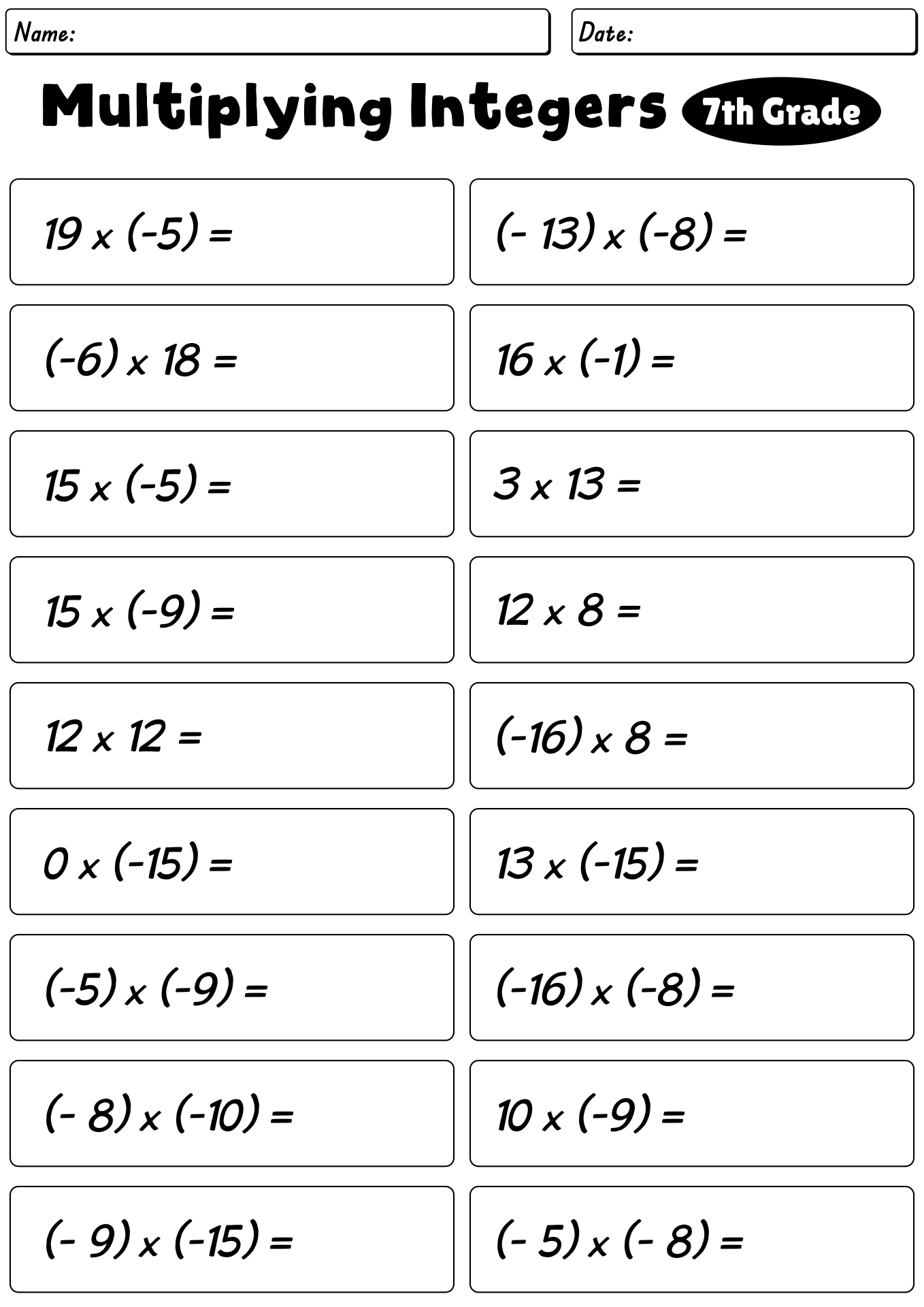 View 7Th Grade Math Worksheets Pics The Math
