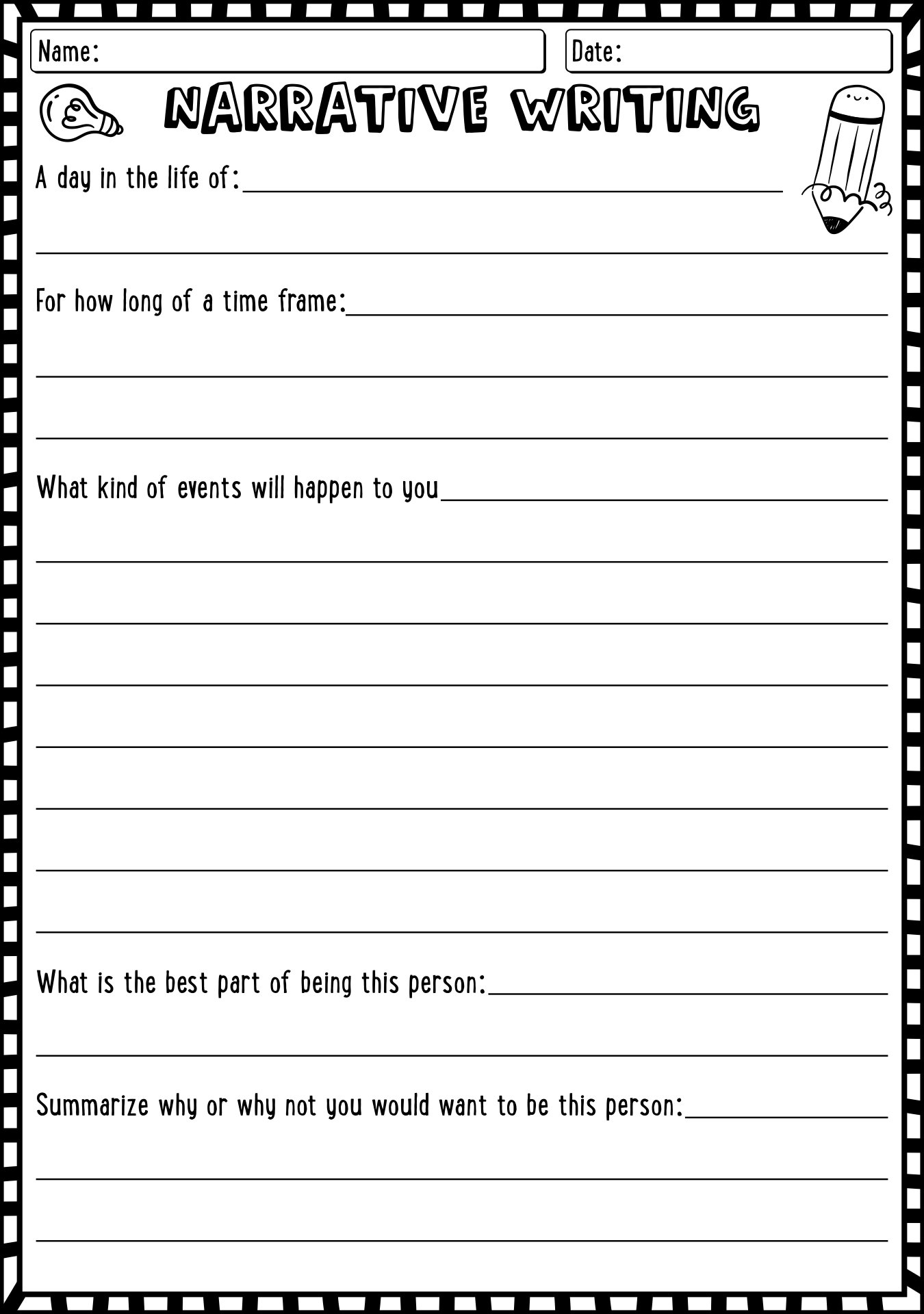 15 Best Images Of Long Lined Paper Worksheets 4th Grade Essay Writing 