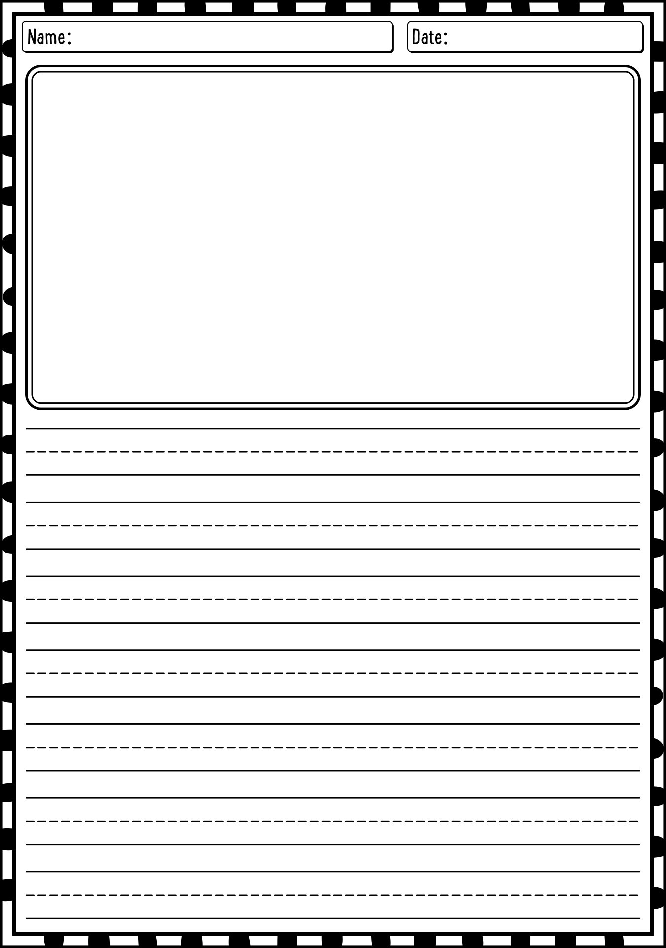 Lined Paper For 3rd Graders