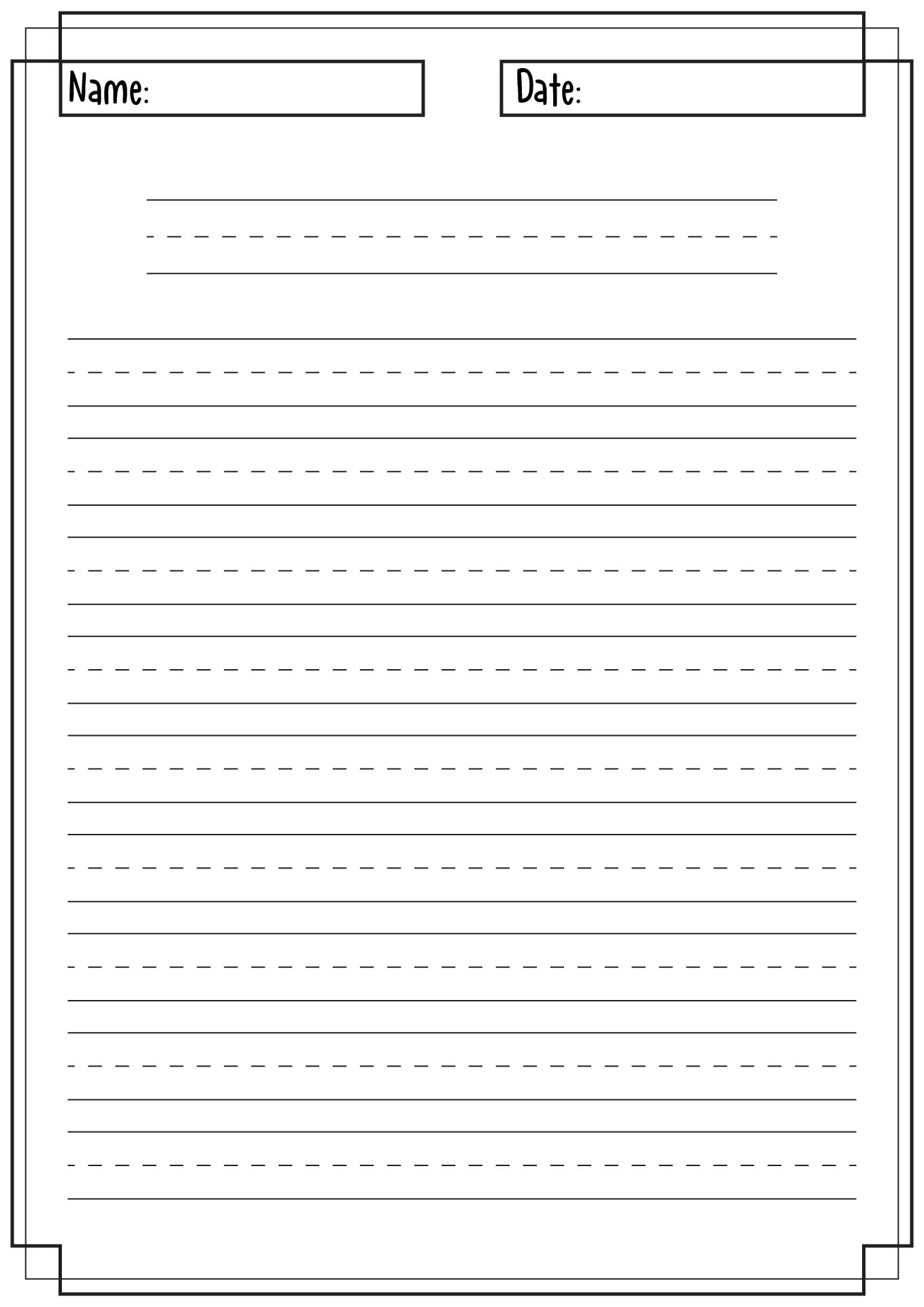 15 Best Images Of Long Lined Paper Worksheets 4th Grade Essay Writing 