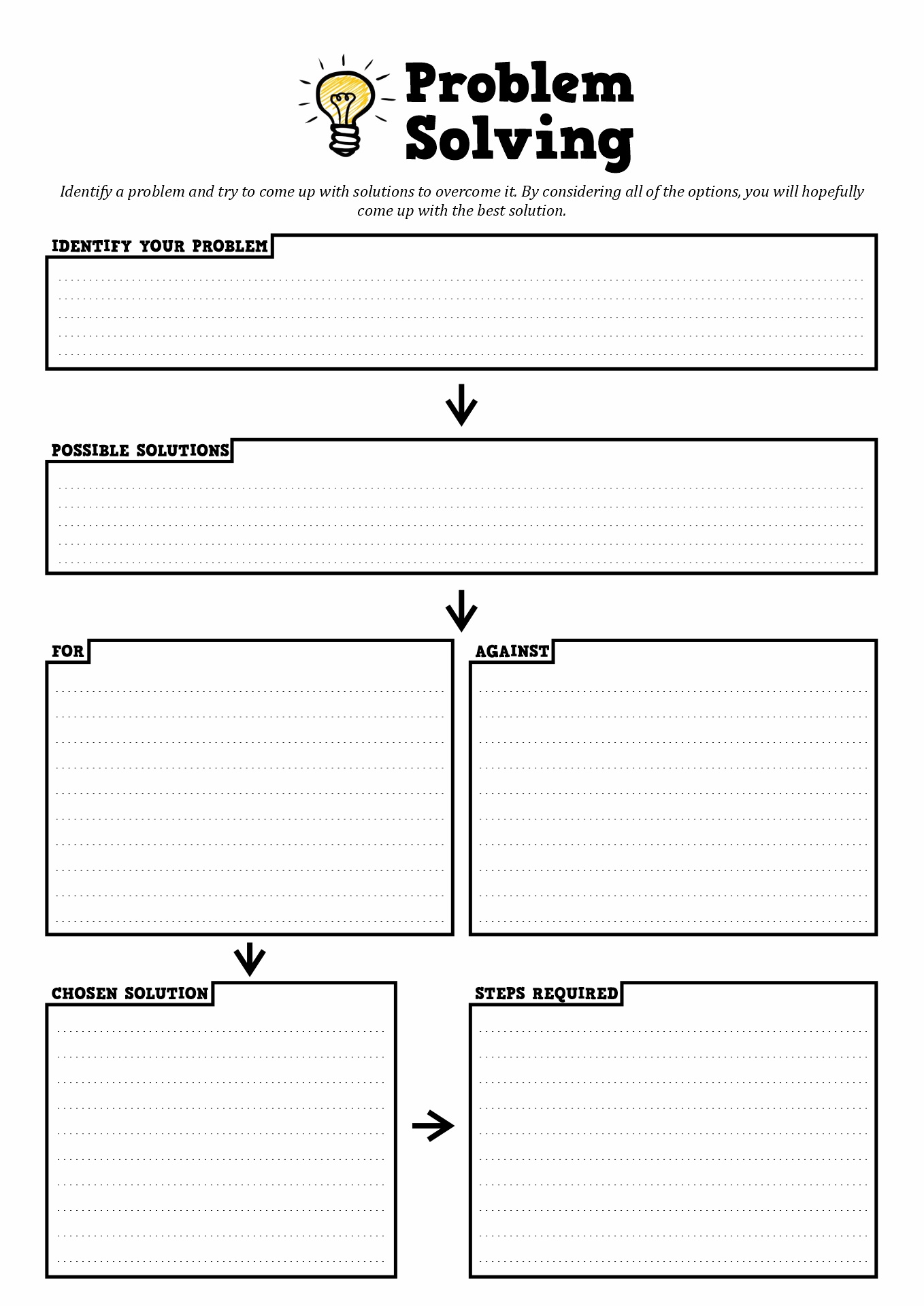 Problem Solving Therapy Worksheets Problem Solving Therapy Worksheets