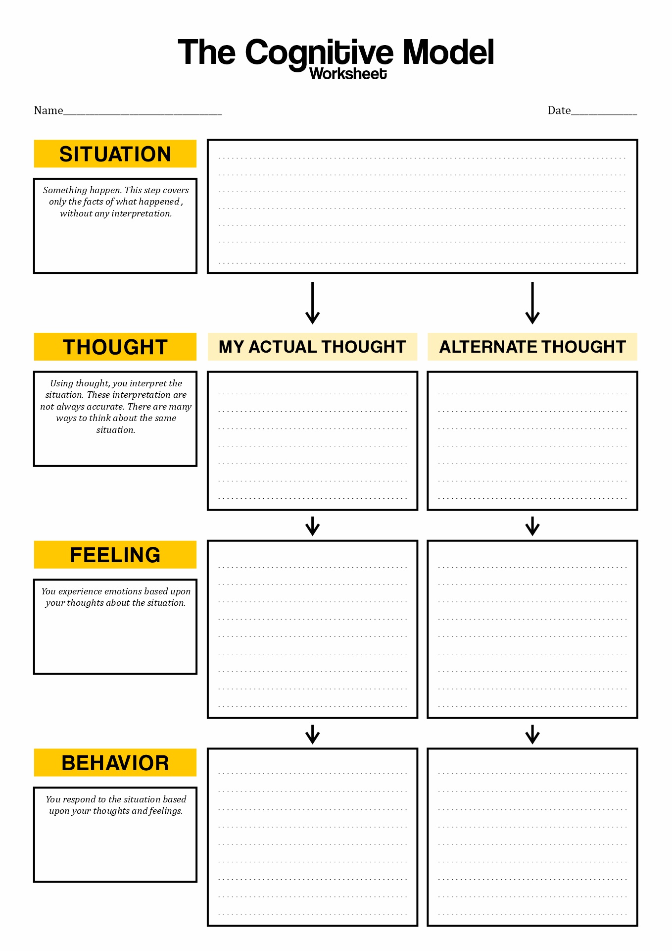 Worksheets For Therapy