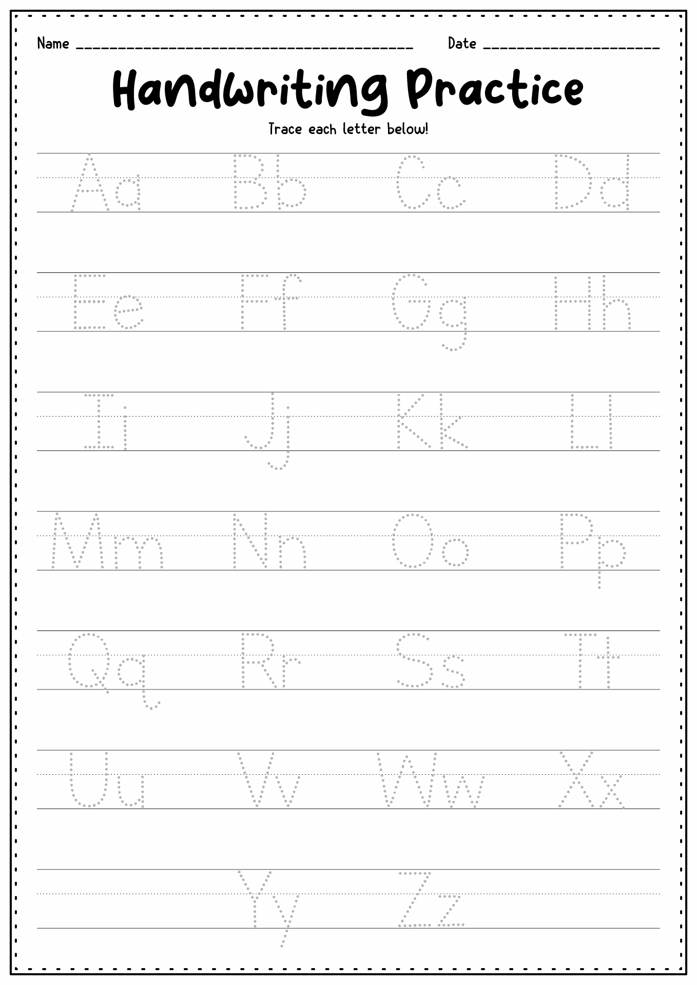 16 Best Images Of Alphabet Homework Worksheets Learning To Write 
