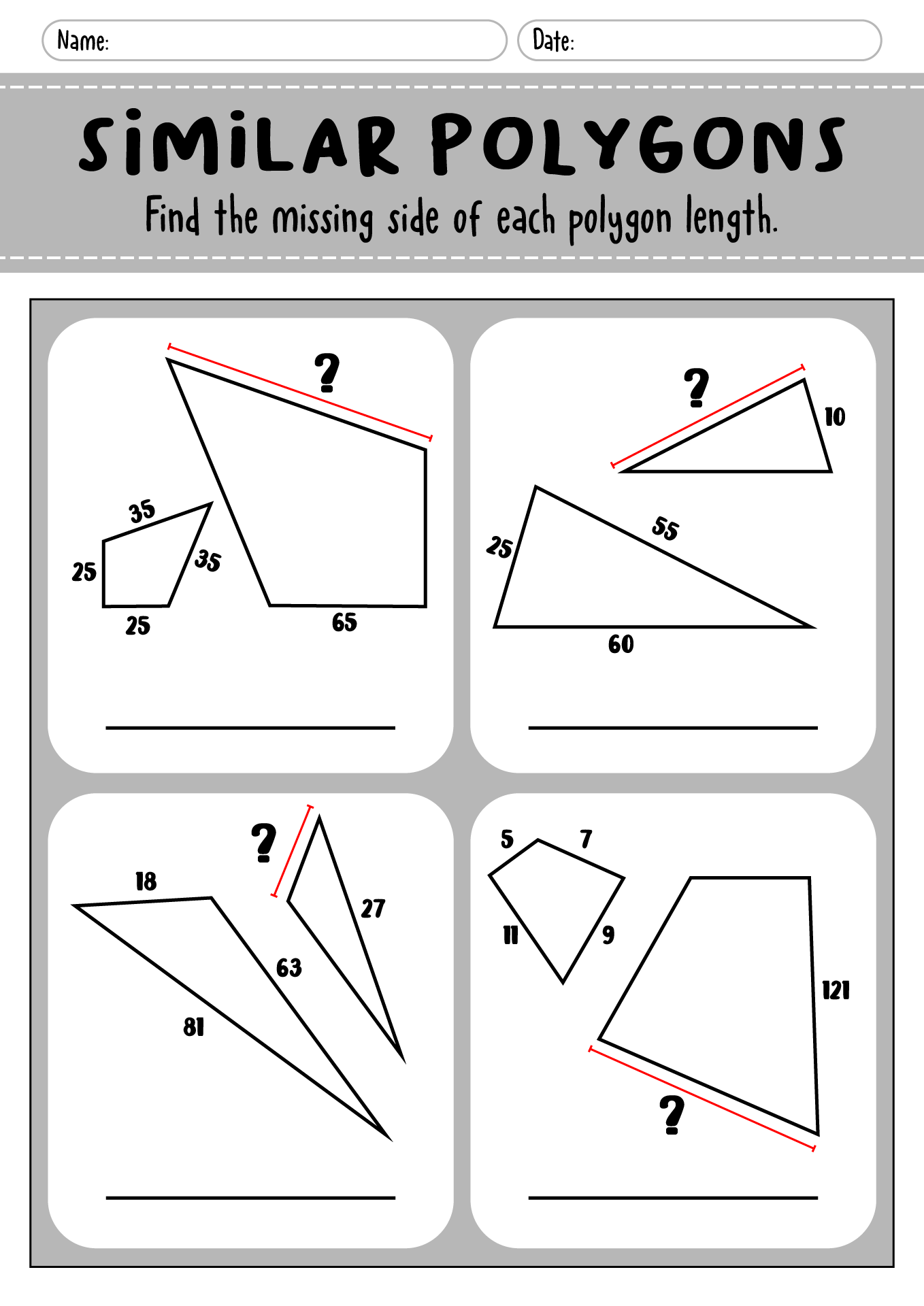 13 Best Images Of Similar Figures Worksheet Similar Triangles And