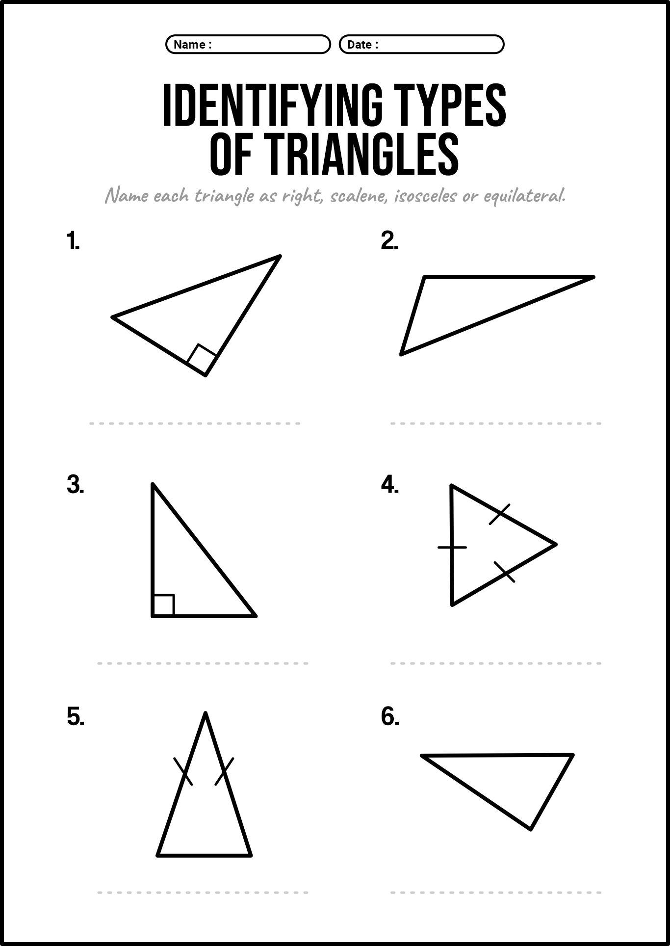 13 Best Images Of Types Of Triangles Worksheet Identifying Triangles