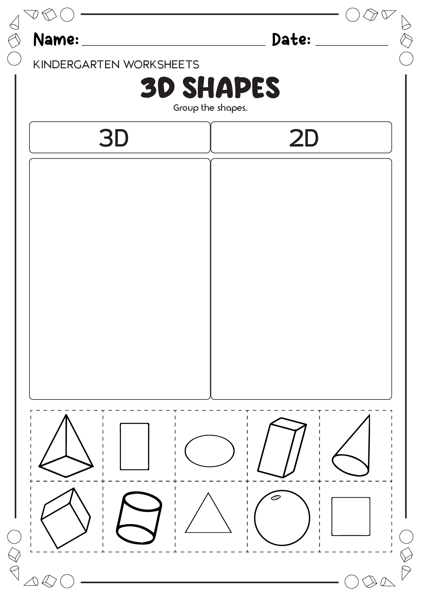 14 Best Images Of 3D Shapes Worksheets Printables Kindergarten 