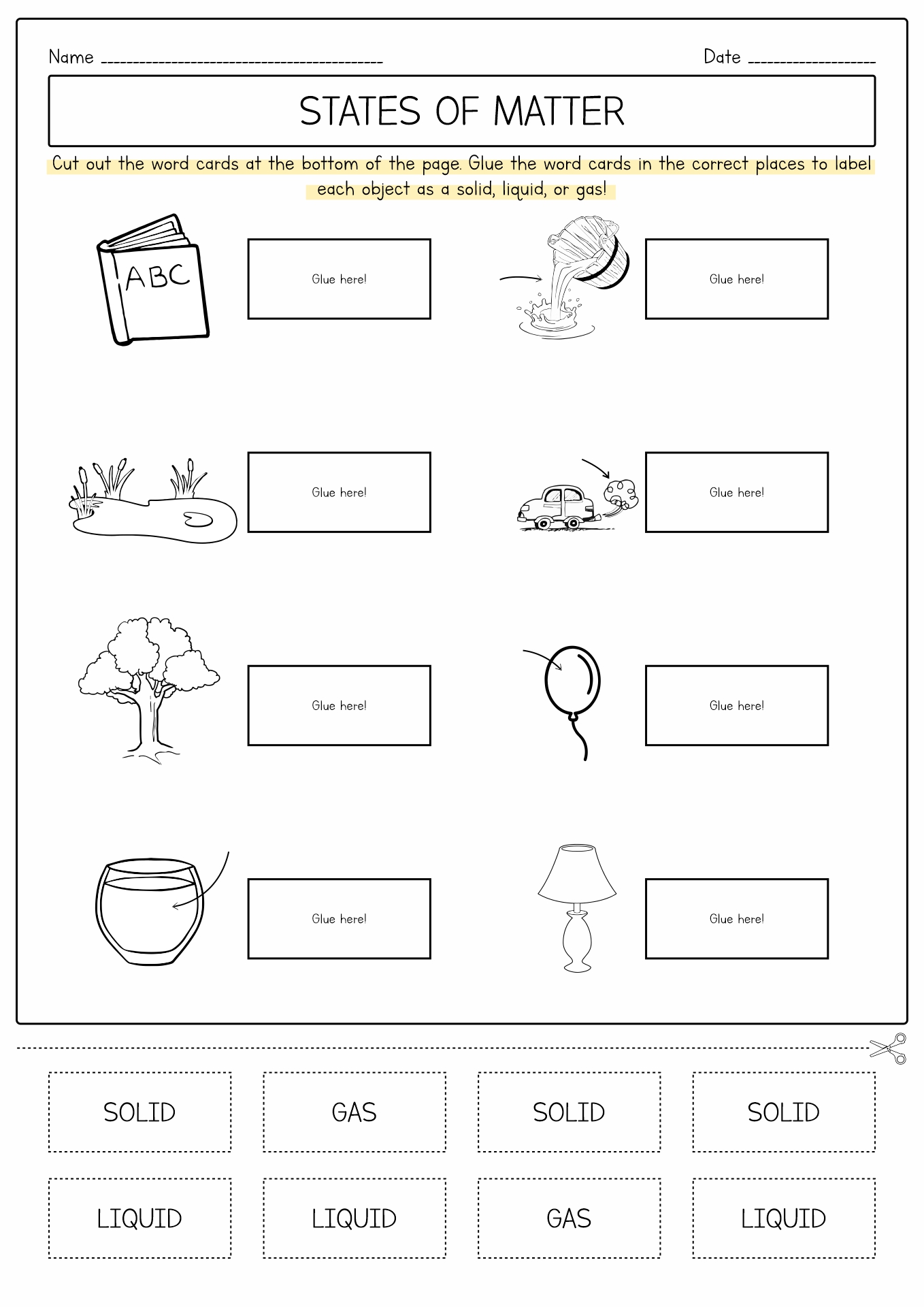States Of Matter Worksheets Simple States Of Matter Worksheets Simple