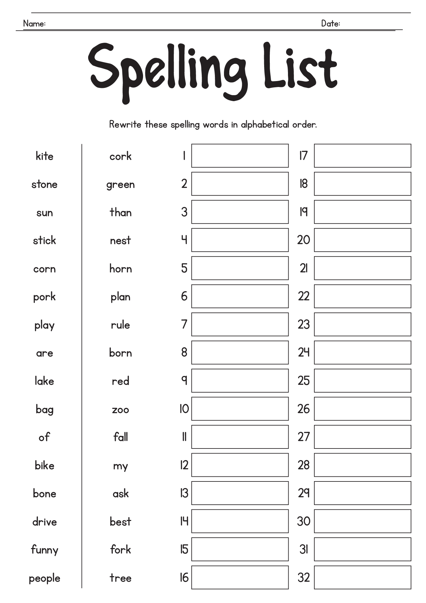 20 First Grade Spelling Test Worksheets Free PDF At Worksheeto 20 First Grade Spelling Test Worksheets Free PDF At Worksheeto