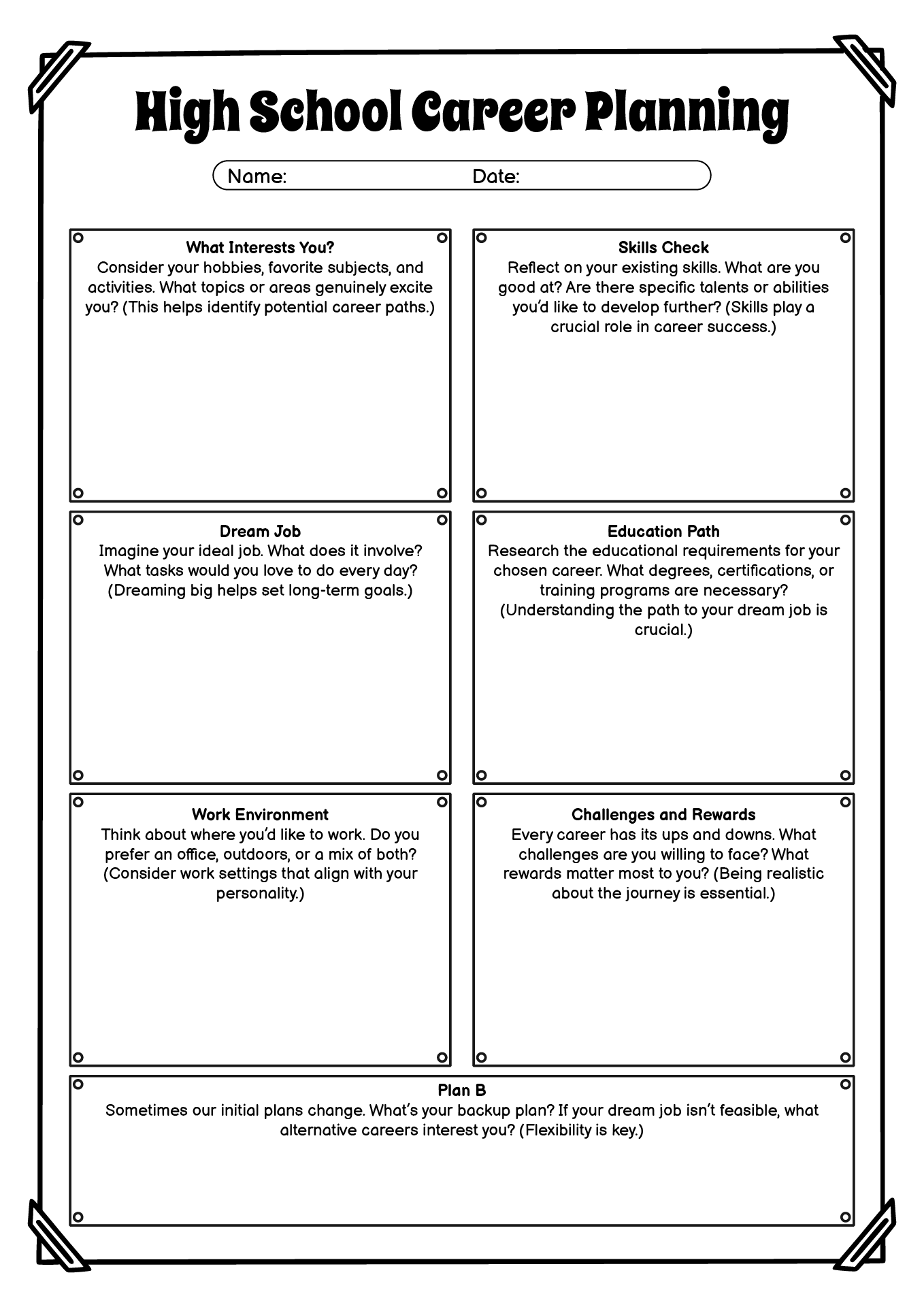 Career Exploration Activity Worksheet Career Exploration Activity Worksheet