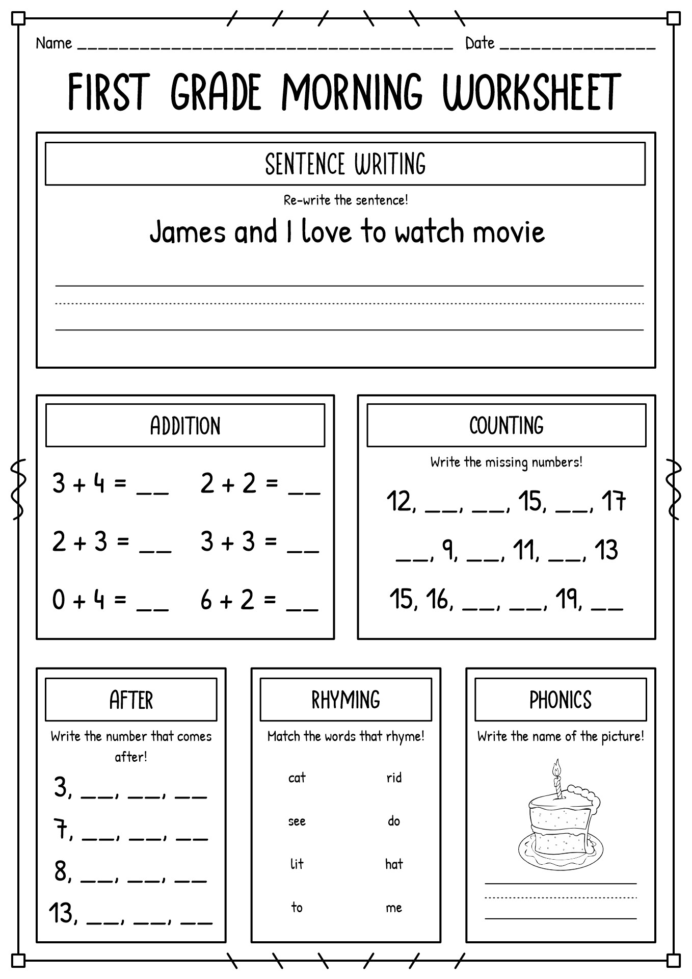 14 Morning Work Worksheets For Kindergarten Free PDF At Worksheeto
