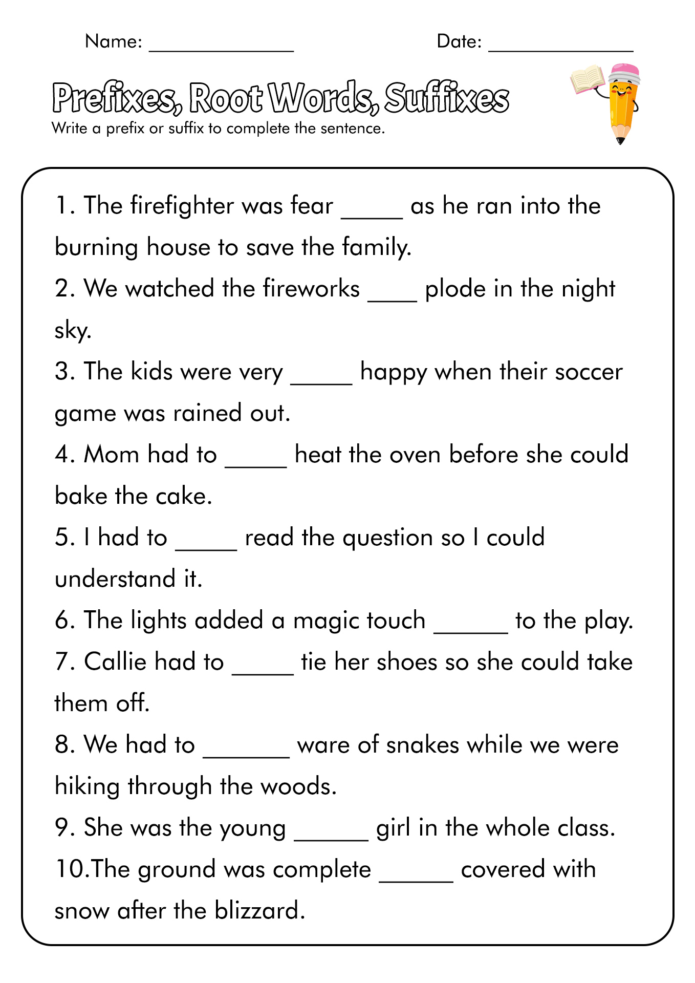 Prefixes Suffixes Worksheets Prefixes Suffixes Worksheets