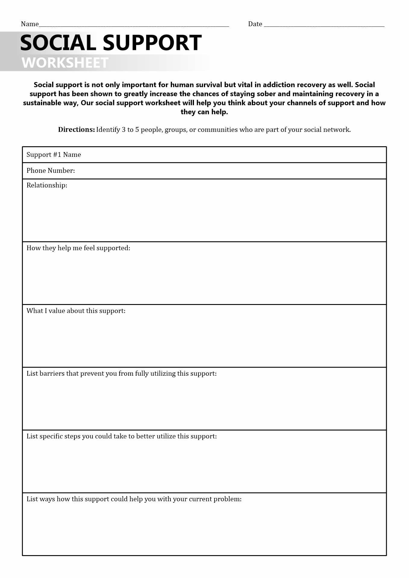 17 Recovery Support Worksheet Free PDF At Worksheeto 17 Recovery Support Worksheet Free PDF At Worksheeto